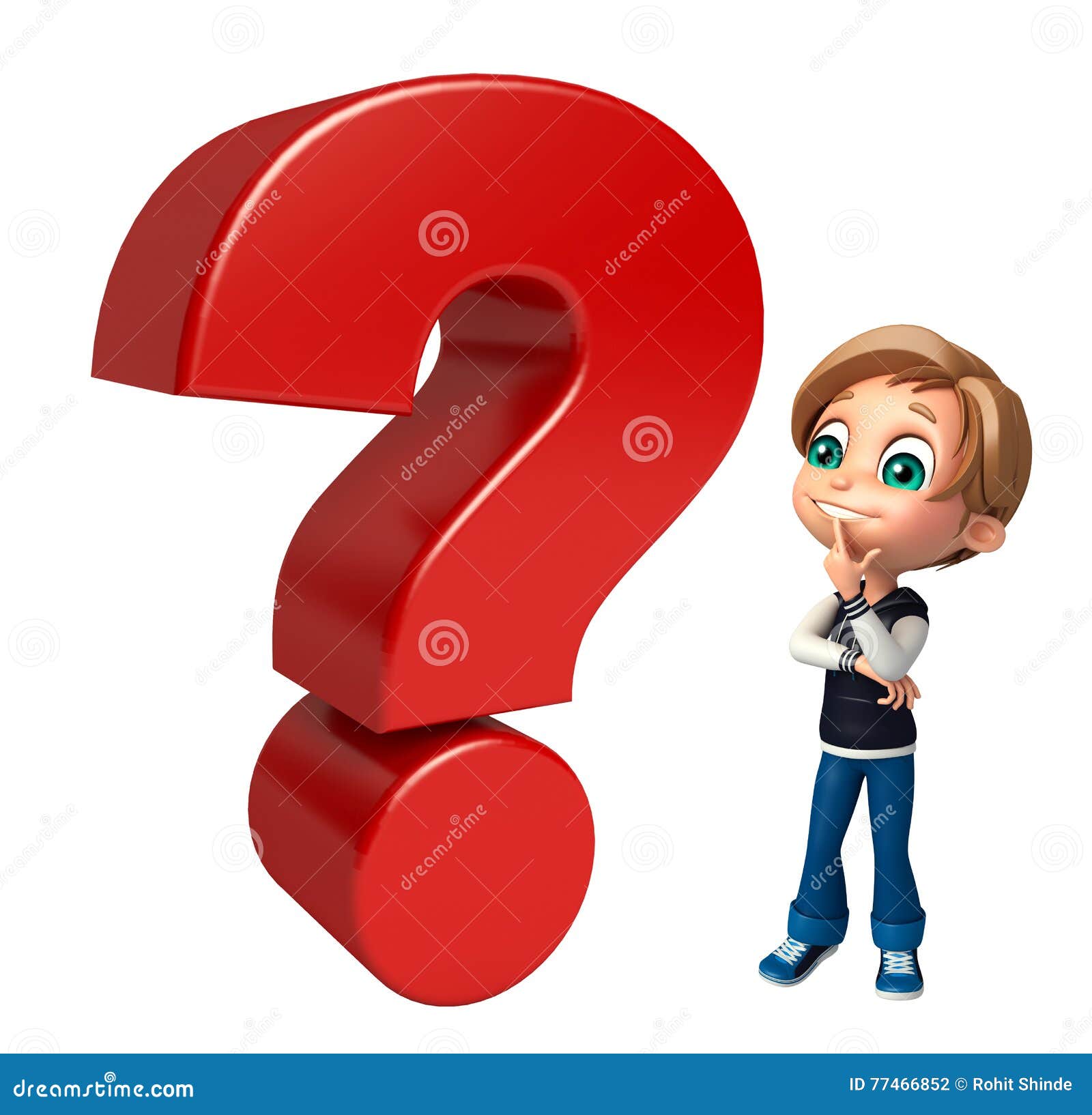 Kid Boy with Question Mark Sign Stock Illustration - Illustration of ...