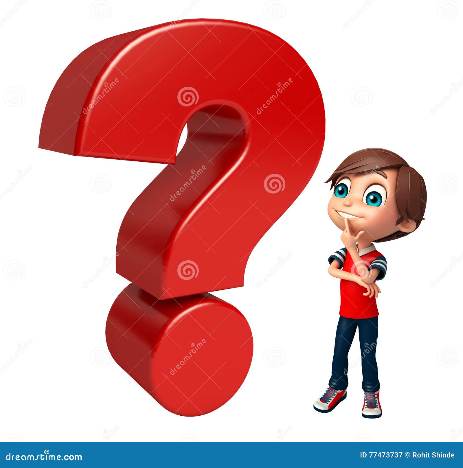 Kid Boy with Question Mark Sign Stock Illustration - Illustration of ...