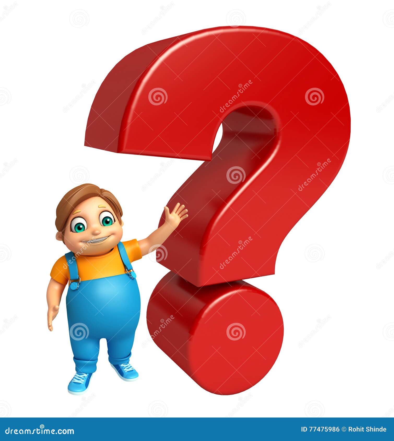 Kid Boy with Question Mark Sign Stock Illustration - Illustration of ...