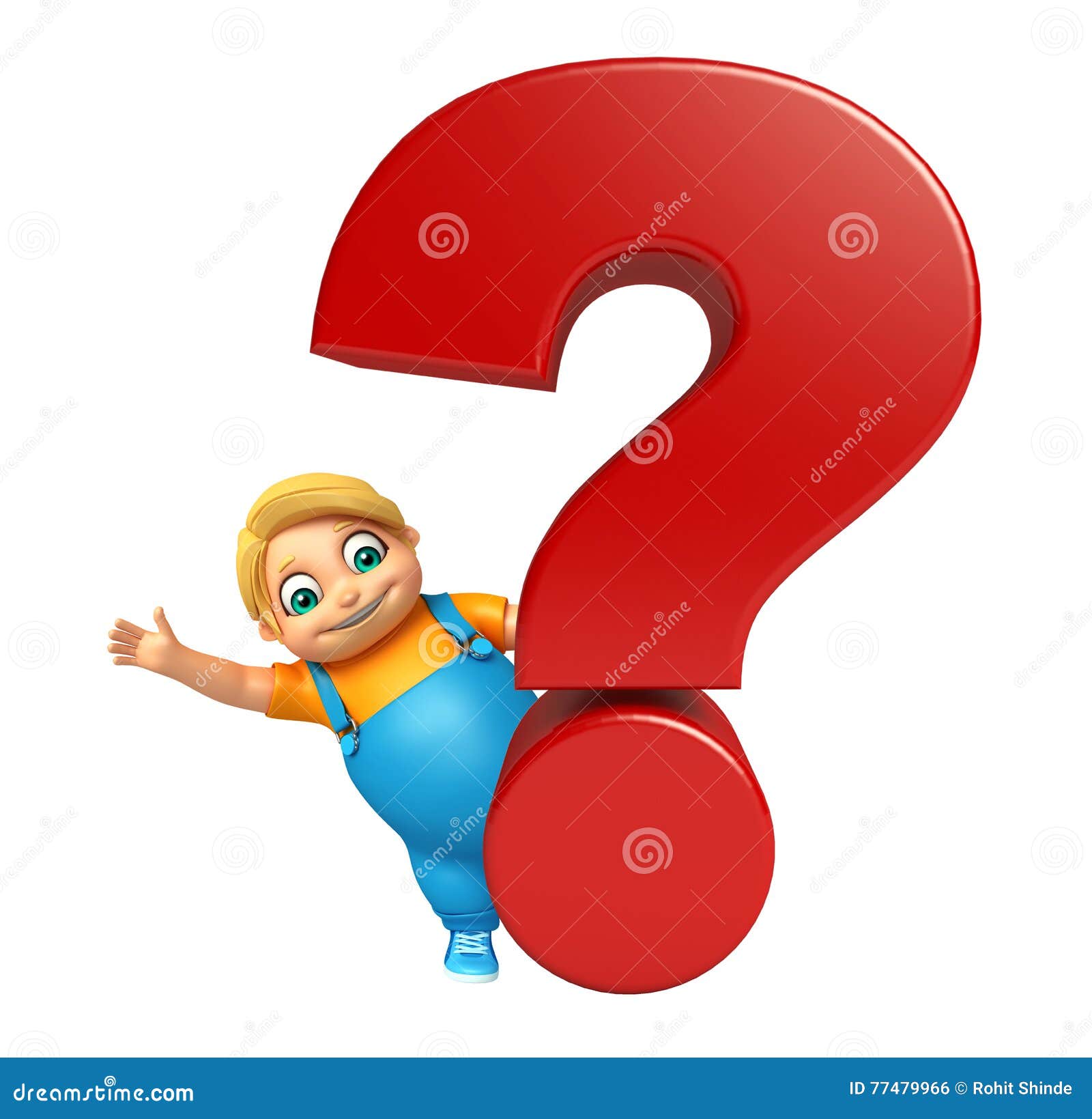 Kid Boy with Question Mark Sign Stock Illustration - Illustration of ...