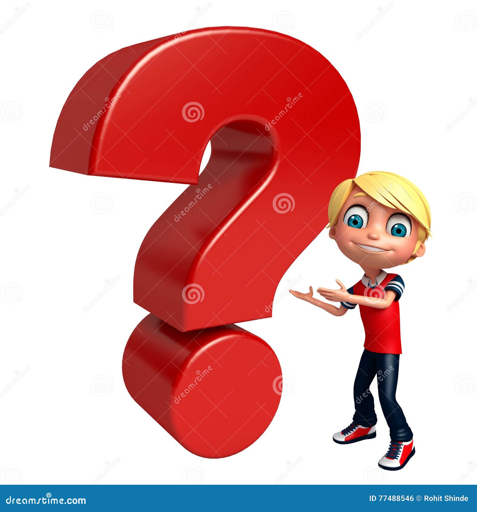 Kid Boy with Question Mark Sign Stock Illustration - Illustration of ...