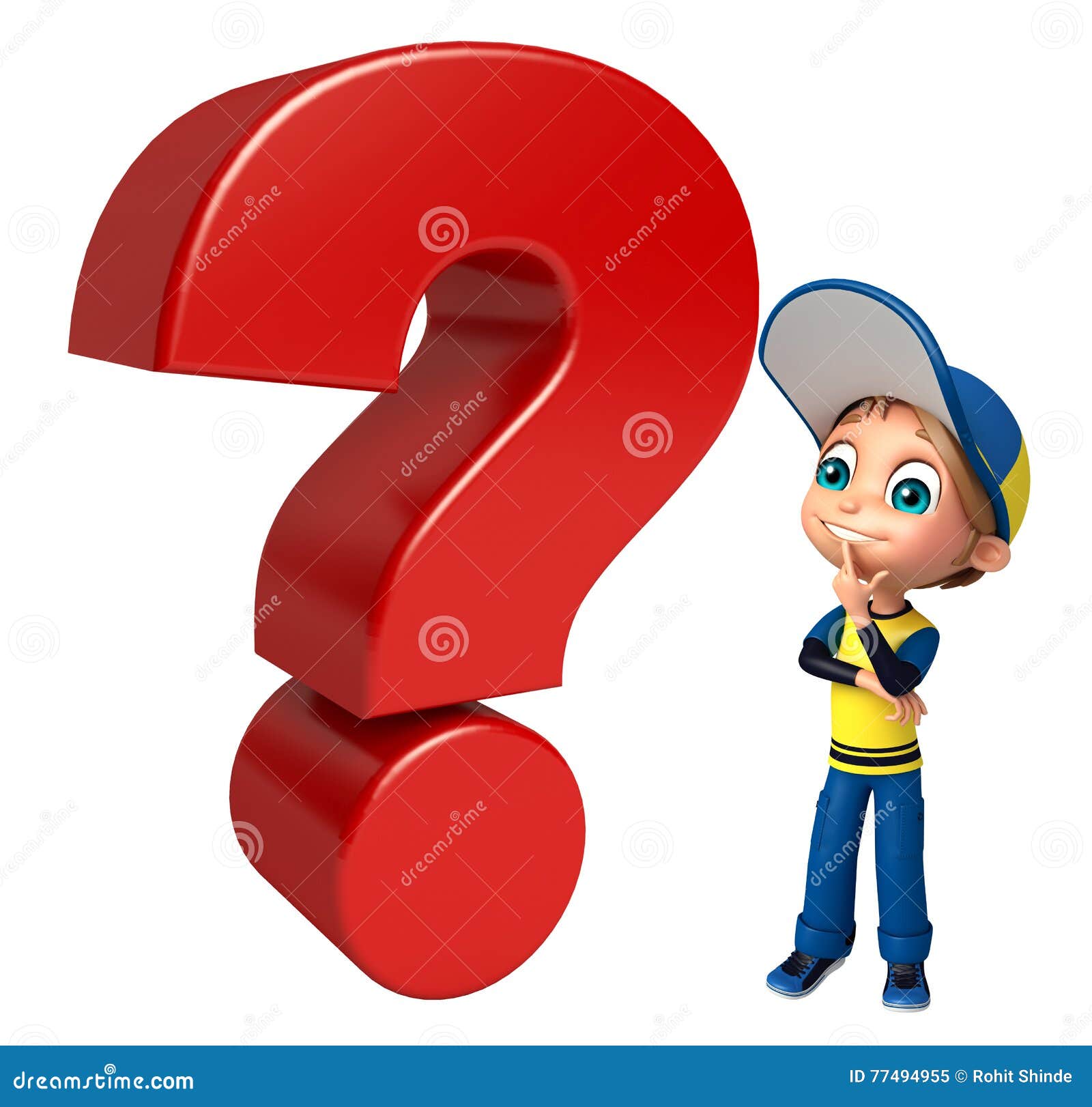 Kid Boy with Question Mark Sign Stock Illustration - Illustration of ...