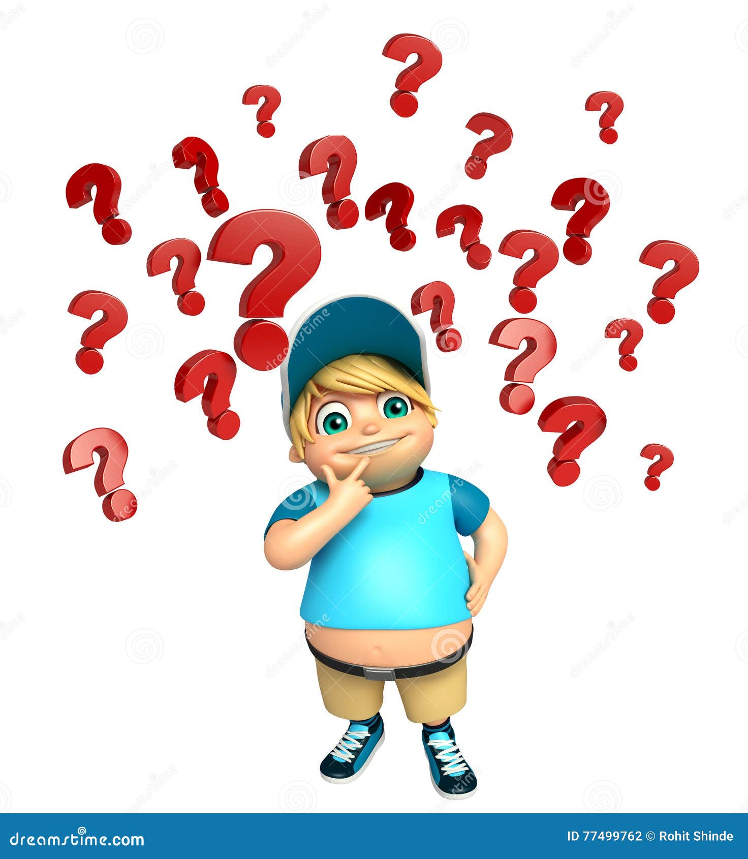 Kid Boy with Question Mark Sign Stock Illustration - Illustration of ...