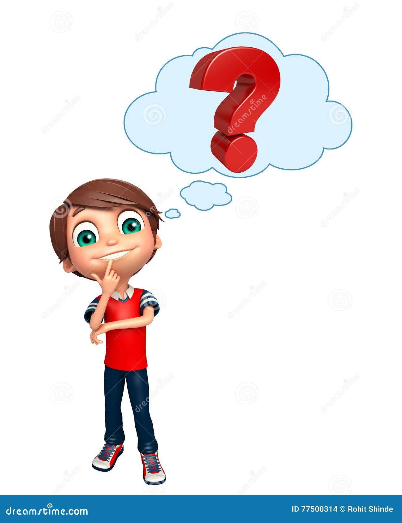 Kid Boy with Question Mark Sign Stock Illustration - Illustration of ...