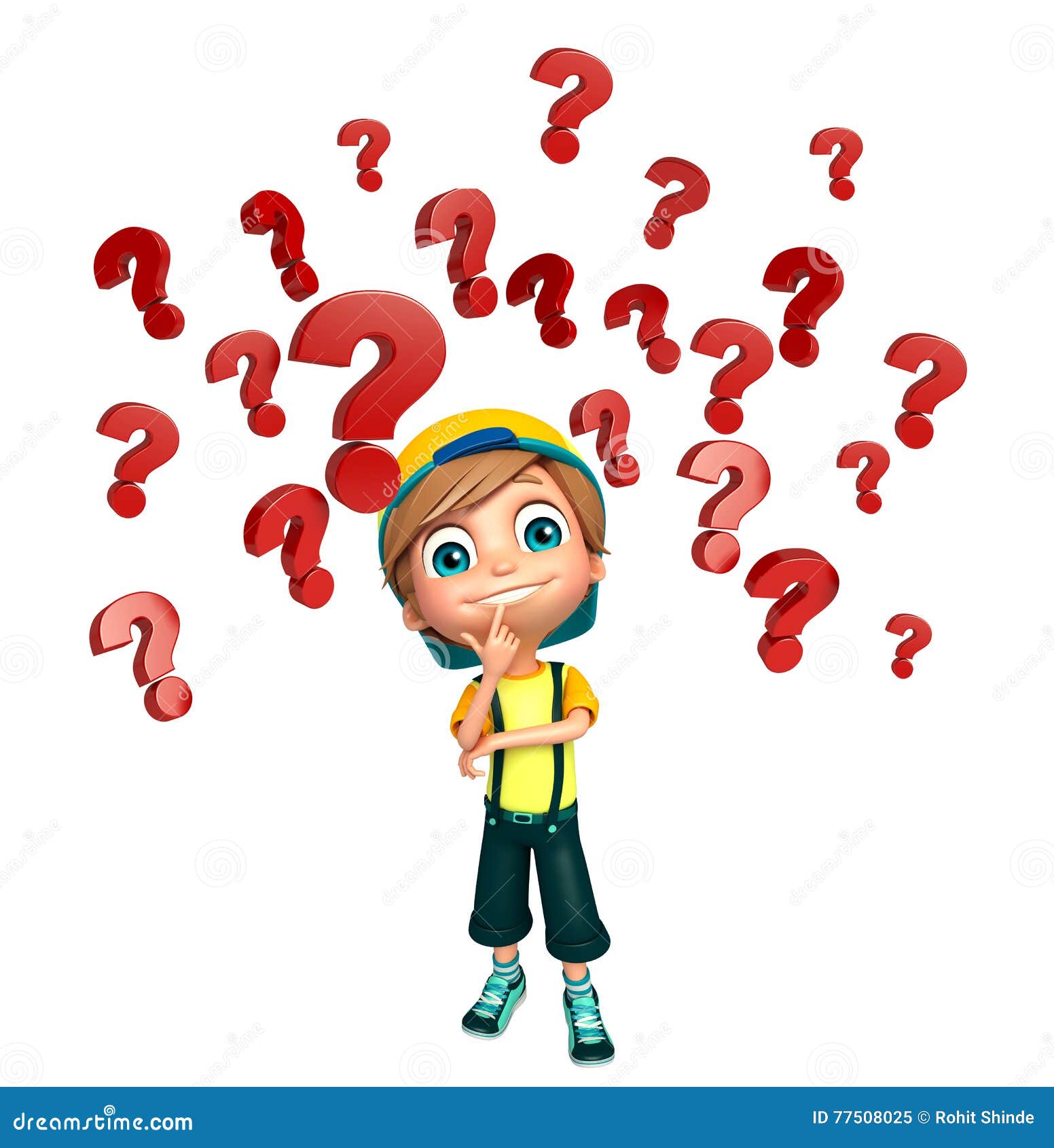 Kid Boy with Question Mark Sign Stock Illustration - Illustration of ...