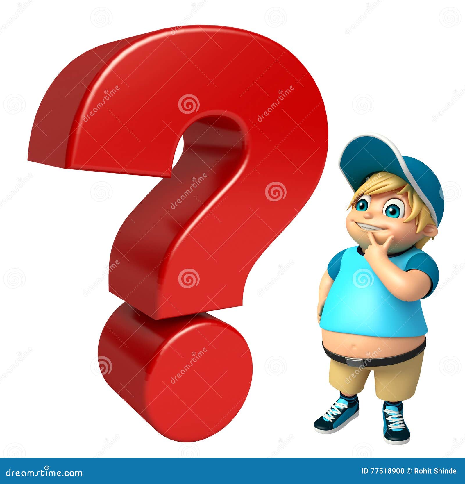Kid Boy with Question Mark Sign Stock Illustration - Illustration of ...