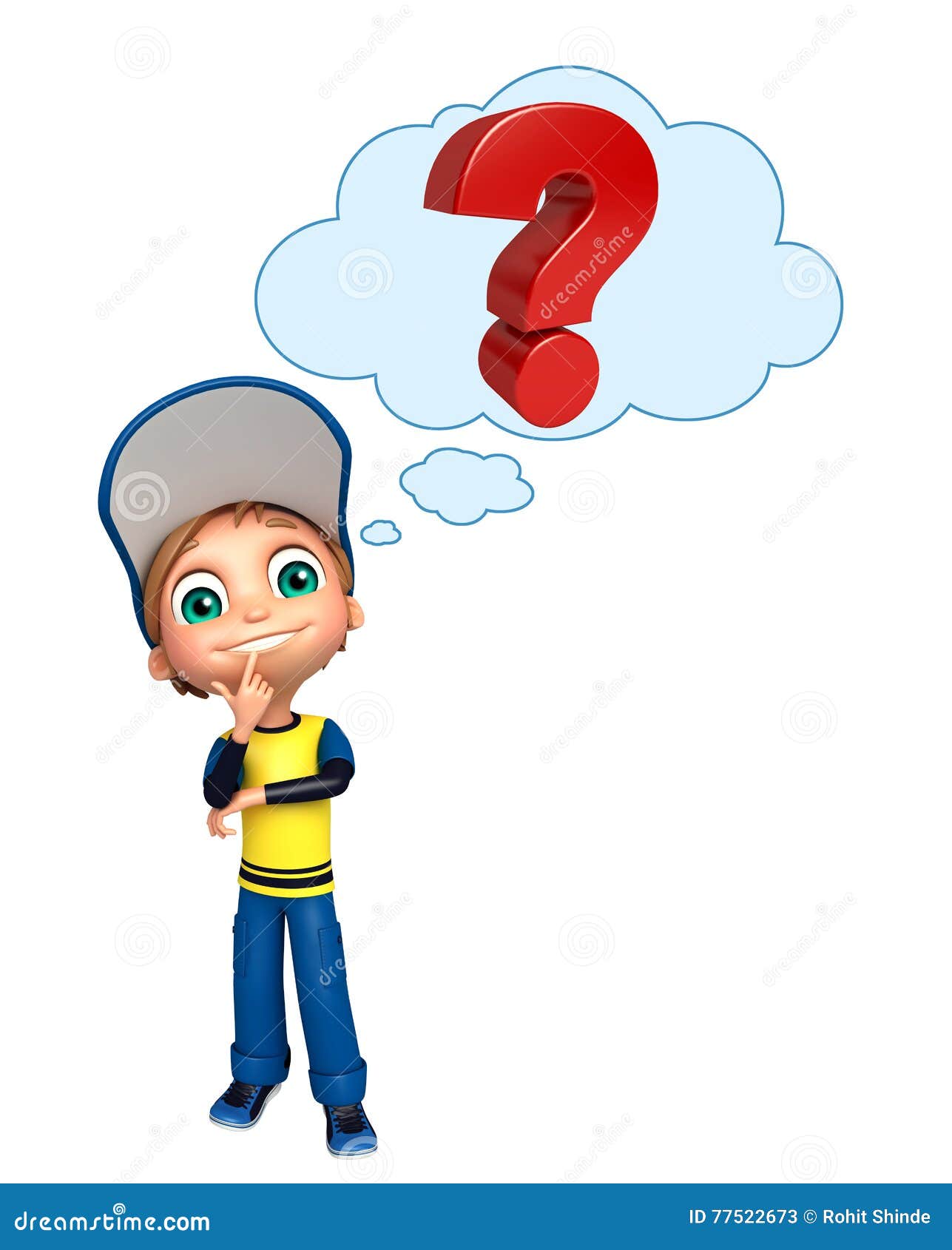 Kid Boy with Question Mark Sign Stock Illustration - Illustration of ...