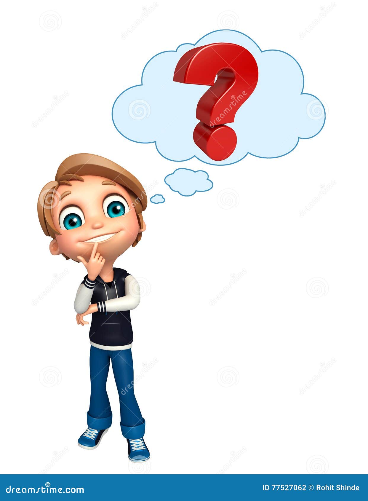 Kid Boy with Question Mark Sign Stock Illustration - Illustration of ...