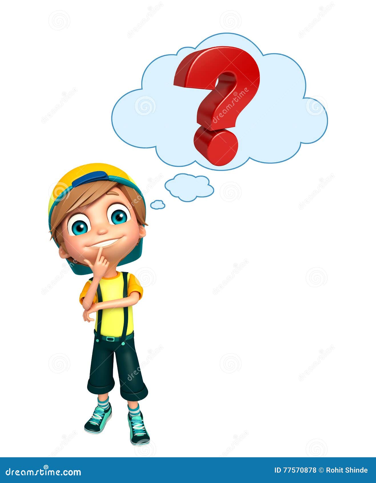 Kid Boy with Question Mark Sign Stock Illustration - Illustration of ...