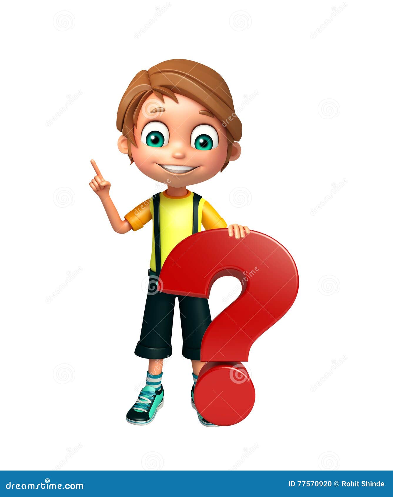 Kid Boy with Question Mark Sign Stock Illustration - Illustration of ...