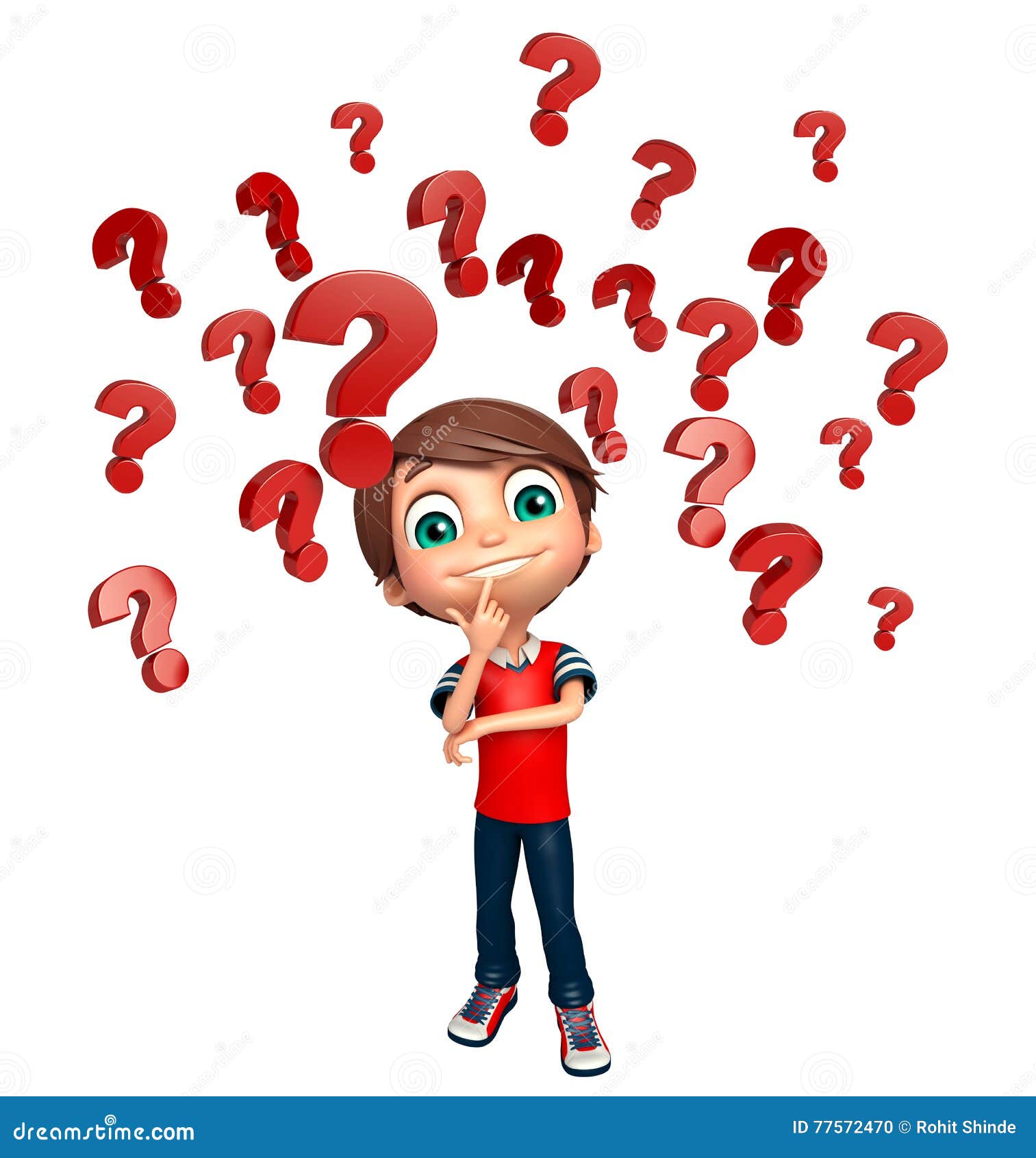Kid Boy with Question Mark Sign Stock Illustration - Illustration of ...