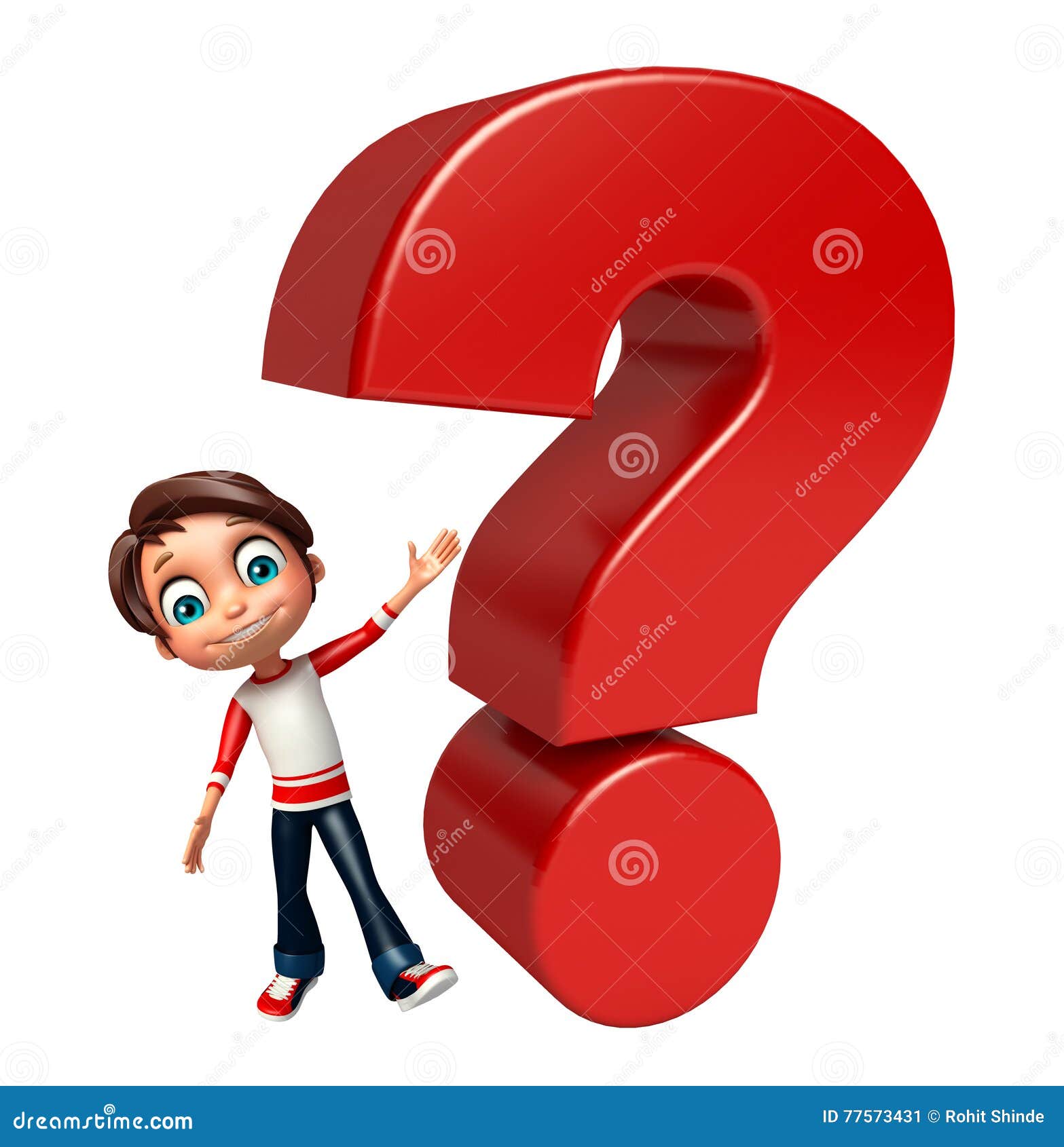 Kid Boy with Question Mark Sign Stock Illustration - Illustration of ...