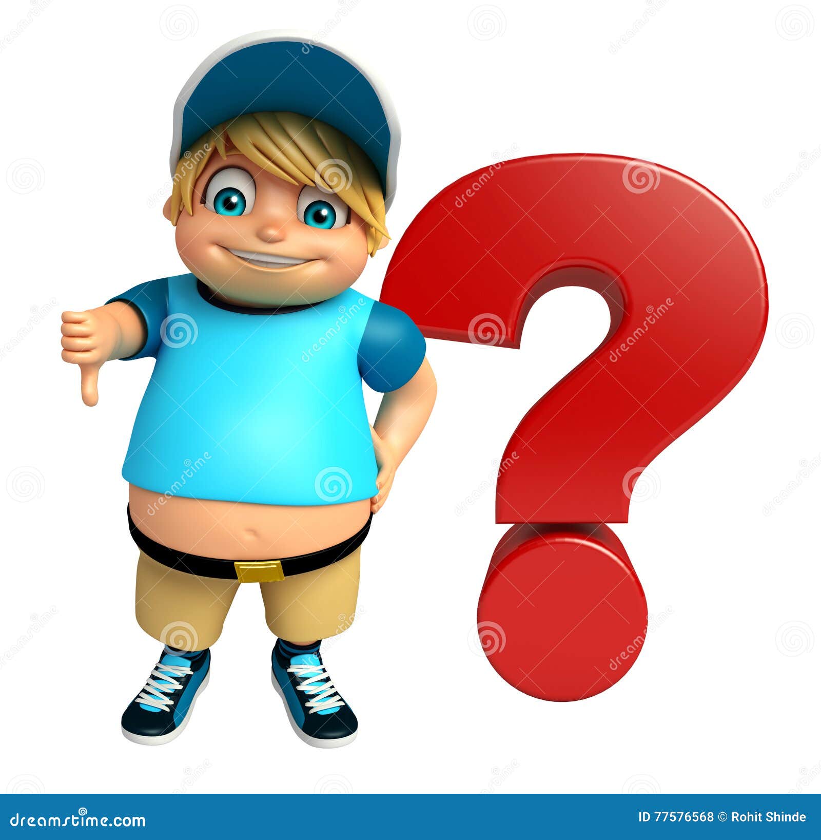 Kid Boy with Question Mark Sign Stock Illustration - Illustration of ...