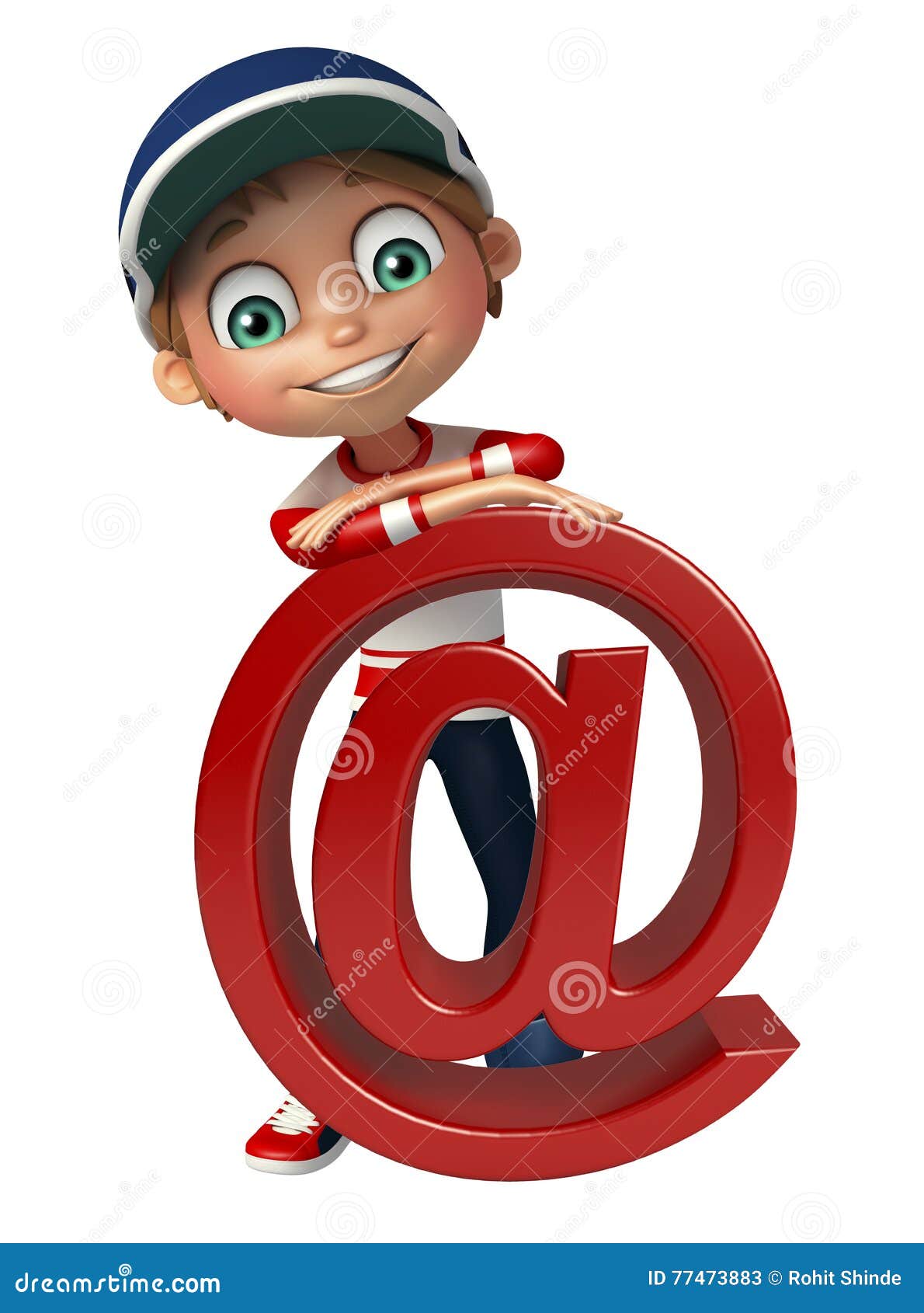 Kid Boy with at the Rate Sign Stock Illustration - Illustration of book ...