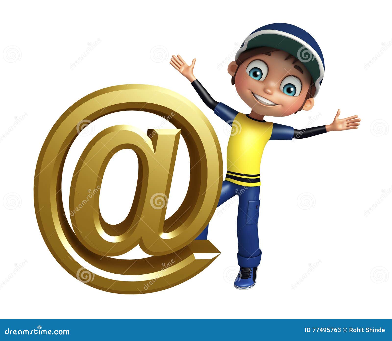 Kid Boy with at the Rate Sign Stock Illustration - Illustration of sign ...