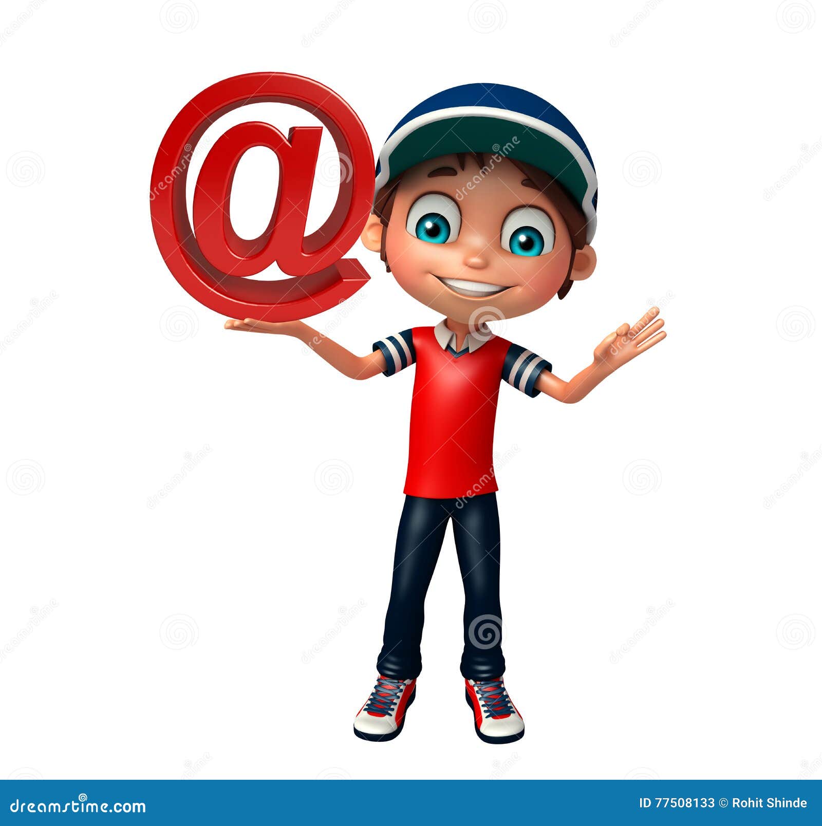 Kid Boy with at the Rate Sign Stock Illustration - Illustration of ...