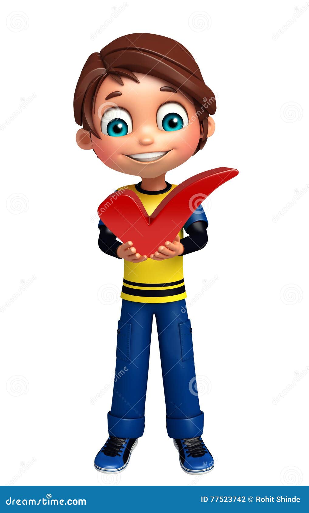 Kid boy with right sign stock illustration. Illustration of right ...