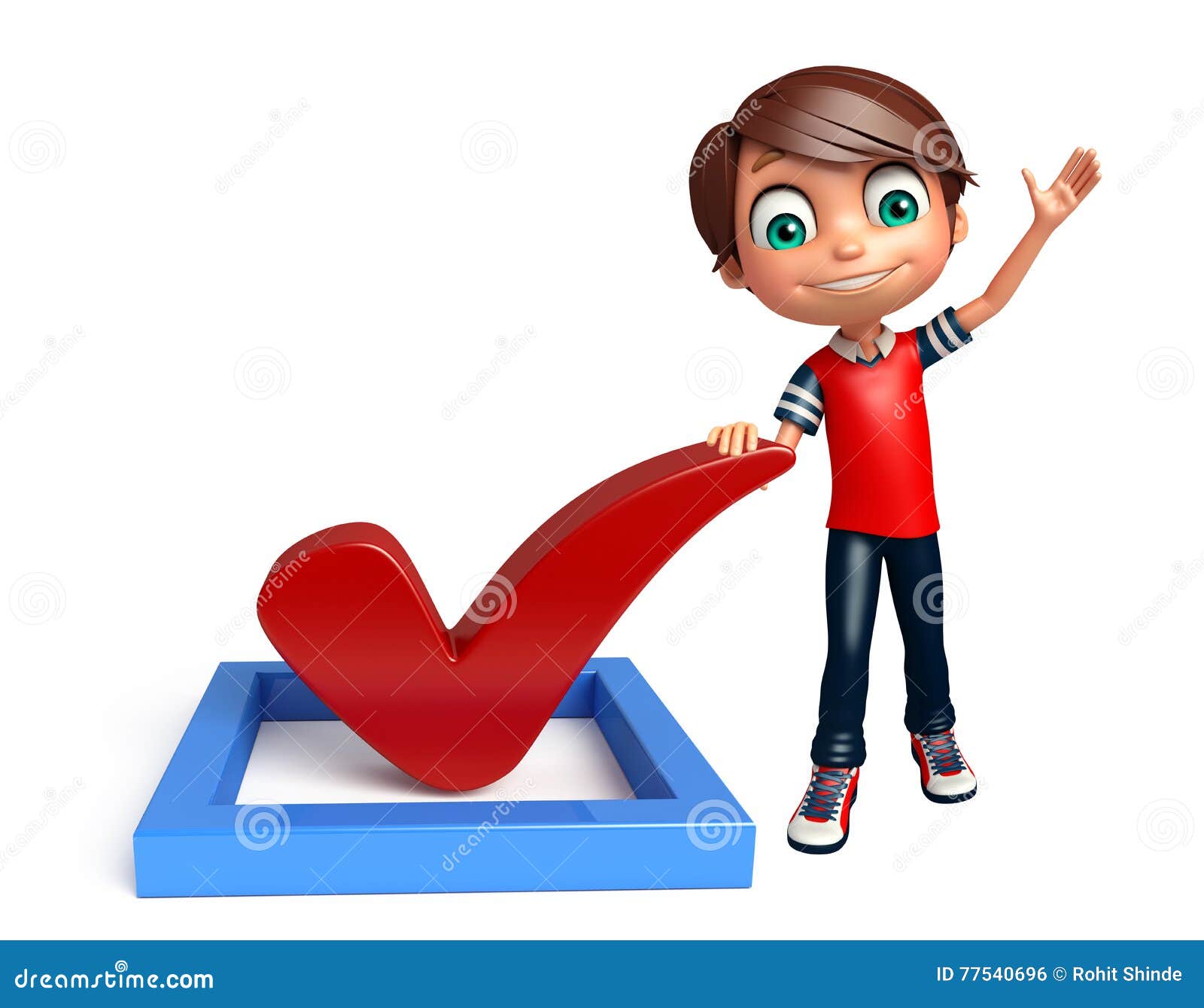Kid boy with right sign stock illustration. Illustration of sign - 77540696