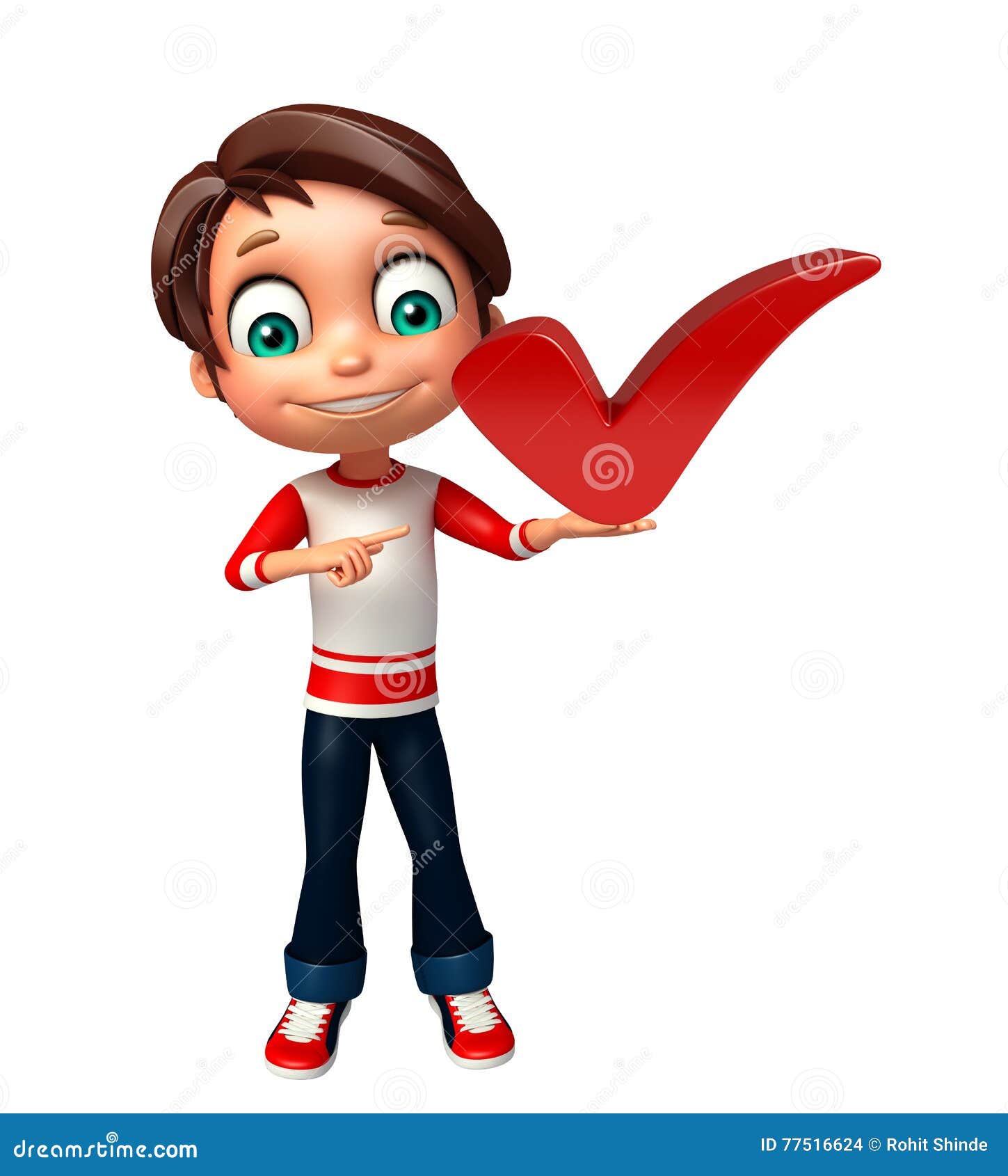 Kid boy with right sign stock illustration. Illustration of preschooler ...