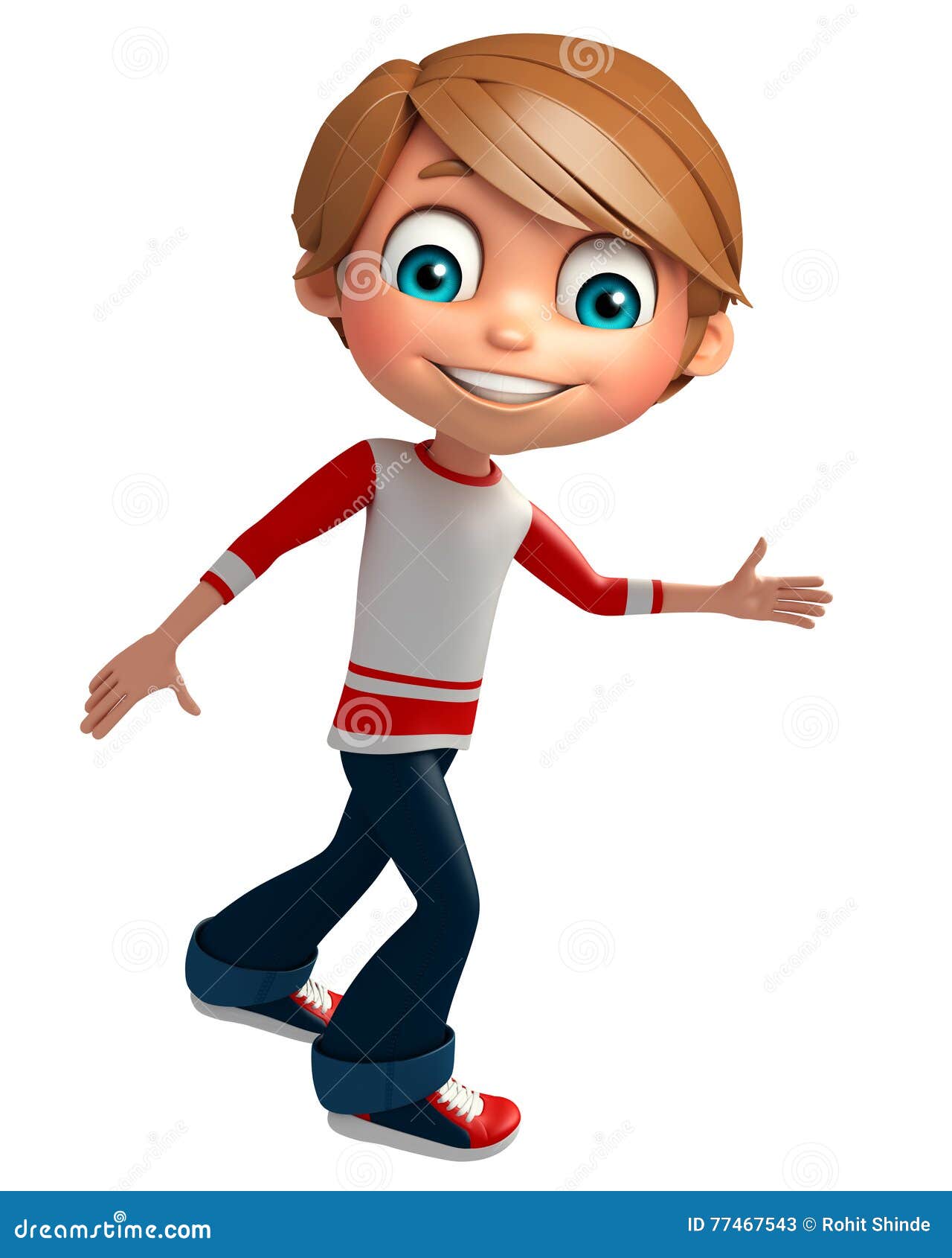 Kid boy with Running pose stock illustration. Illustration of smile ...