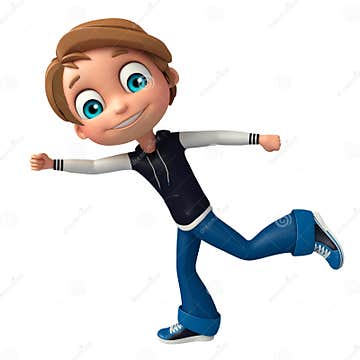 Kid boy with Running pose stock illustration. Illustration of ...