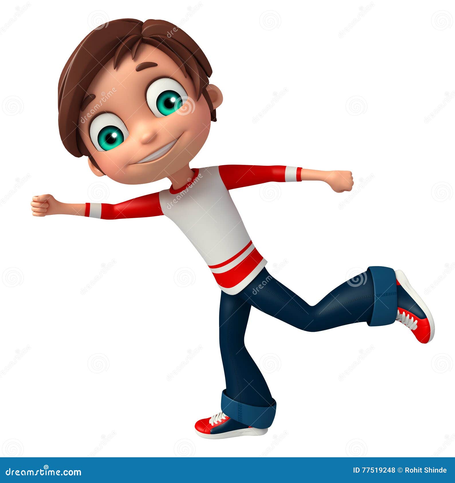 Kid boy with Running pose stock illustration. Illustration of happy ...
