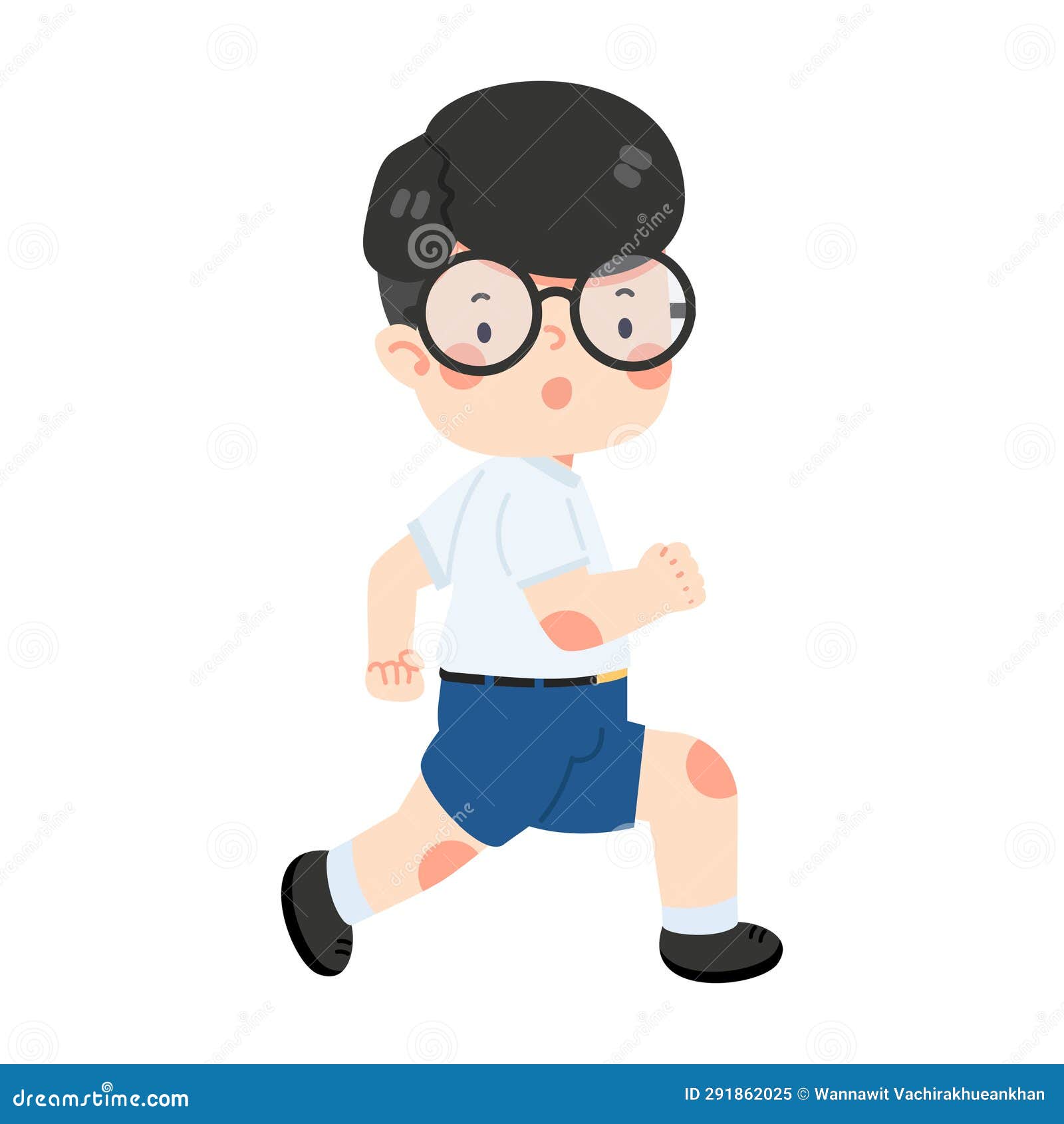 Kid Boy Running To School Cartoon Stock Vector - Illustration of ...