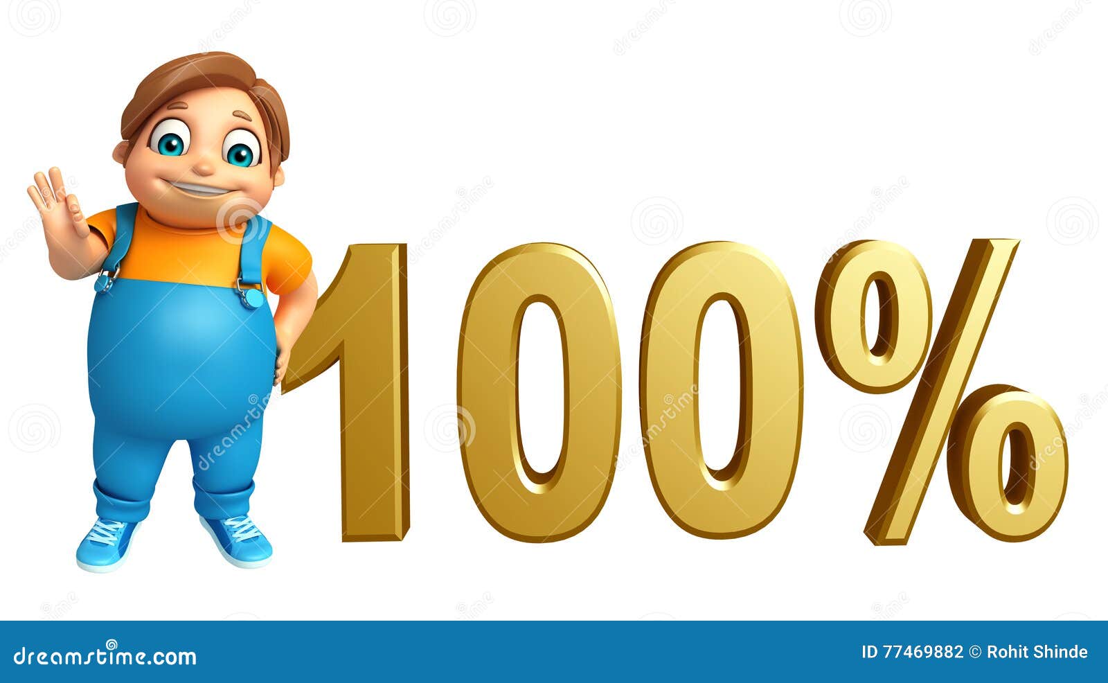 Kid boy with 100 sign stock illustration. Illustration of smile - 77469882