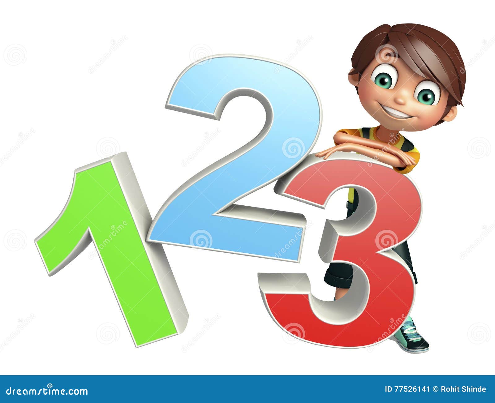 Kid boy with 123 sign stock illustration. Illustration of read - 77526141