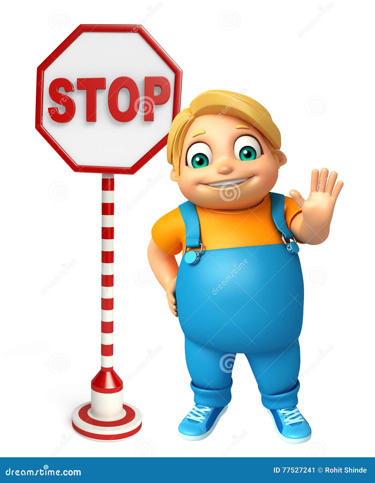 Kid boy with Stop board stock illustration. Illustration of grade ...