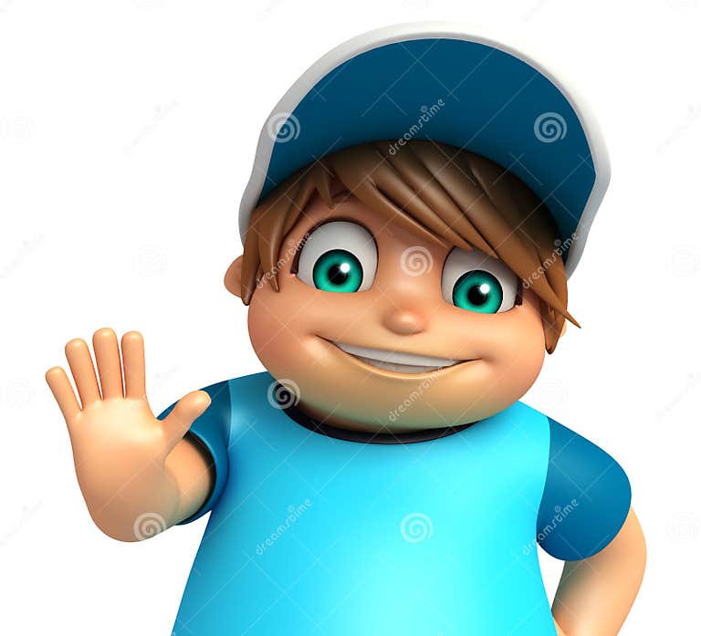 Kid boy with Stop pose stock illustration. Illustration of learning ...