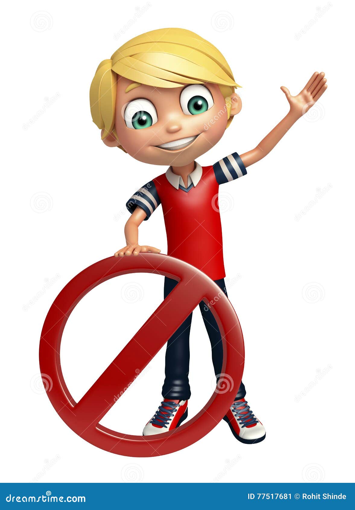 Kid boy with stop sign stock illustration. Illustration of learning ...