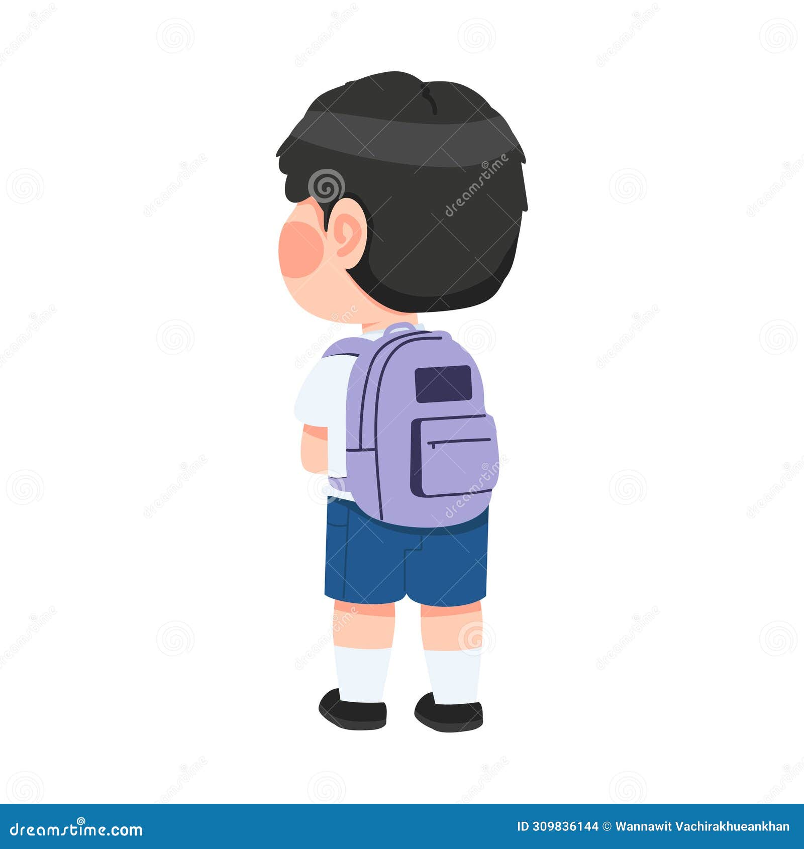 Kid Boy Student with Backpack Cartoon Stock Illustration - Illustration ...