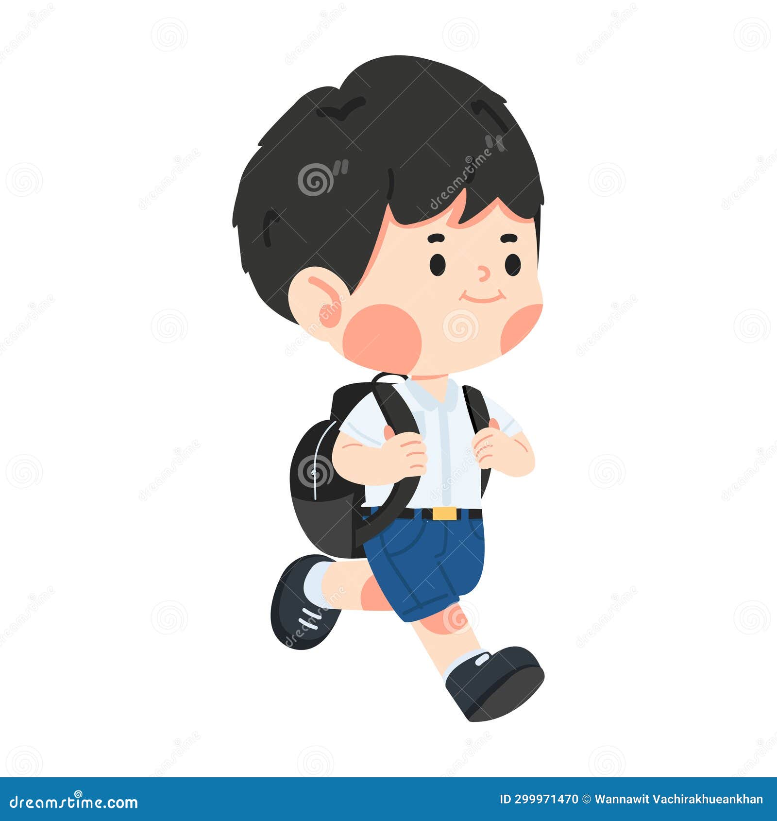 Kid Boy Student with Backpack Vector Stock Illustration - Illustration ...