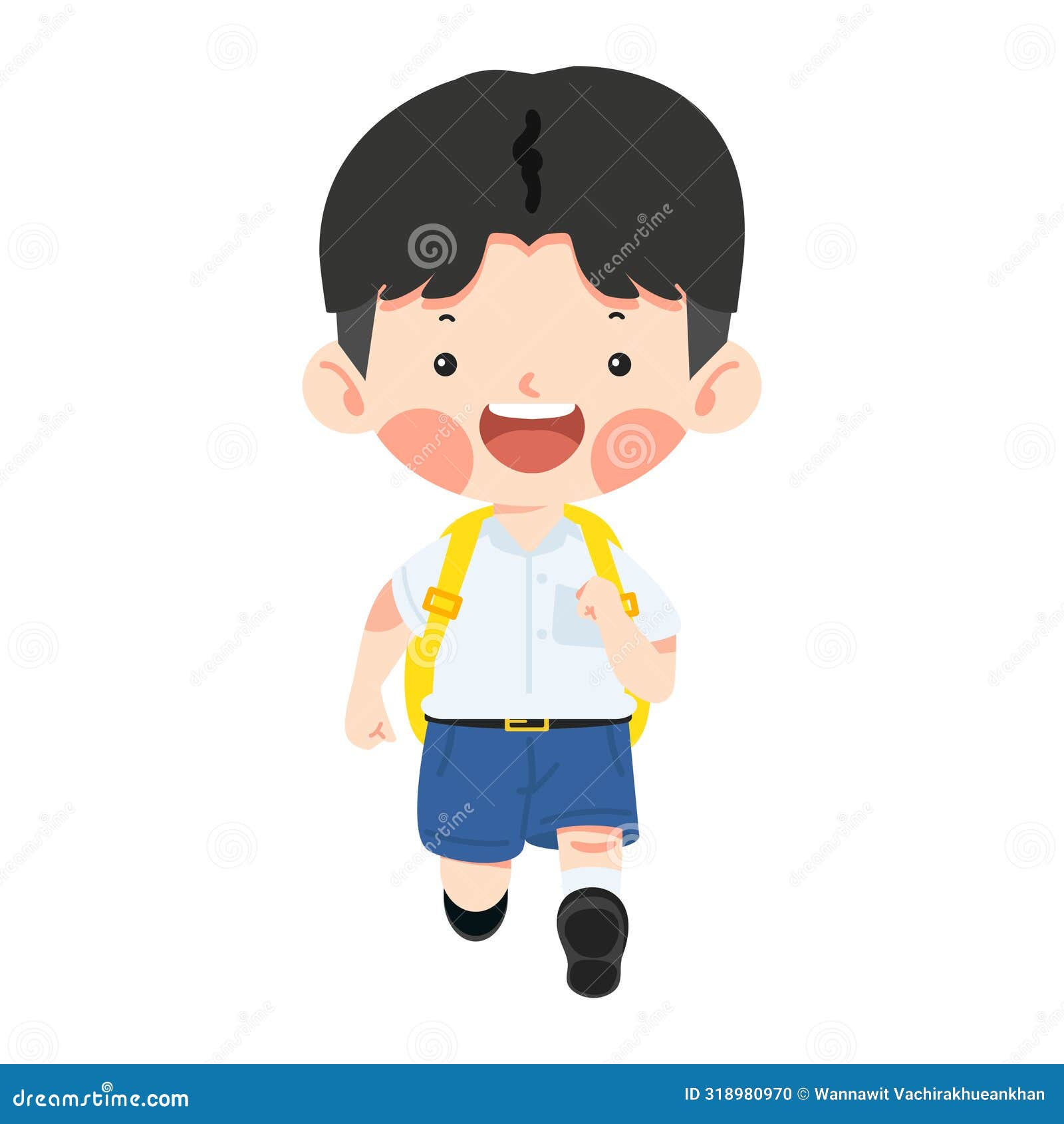 Kid Boy Student Running Cartoon Stock Vector - Illustration of activity ...