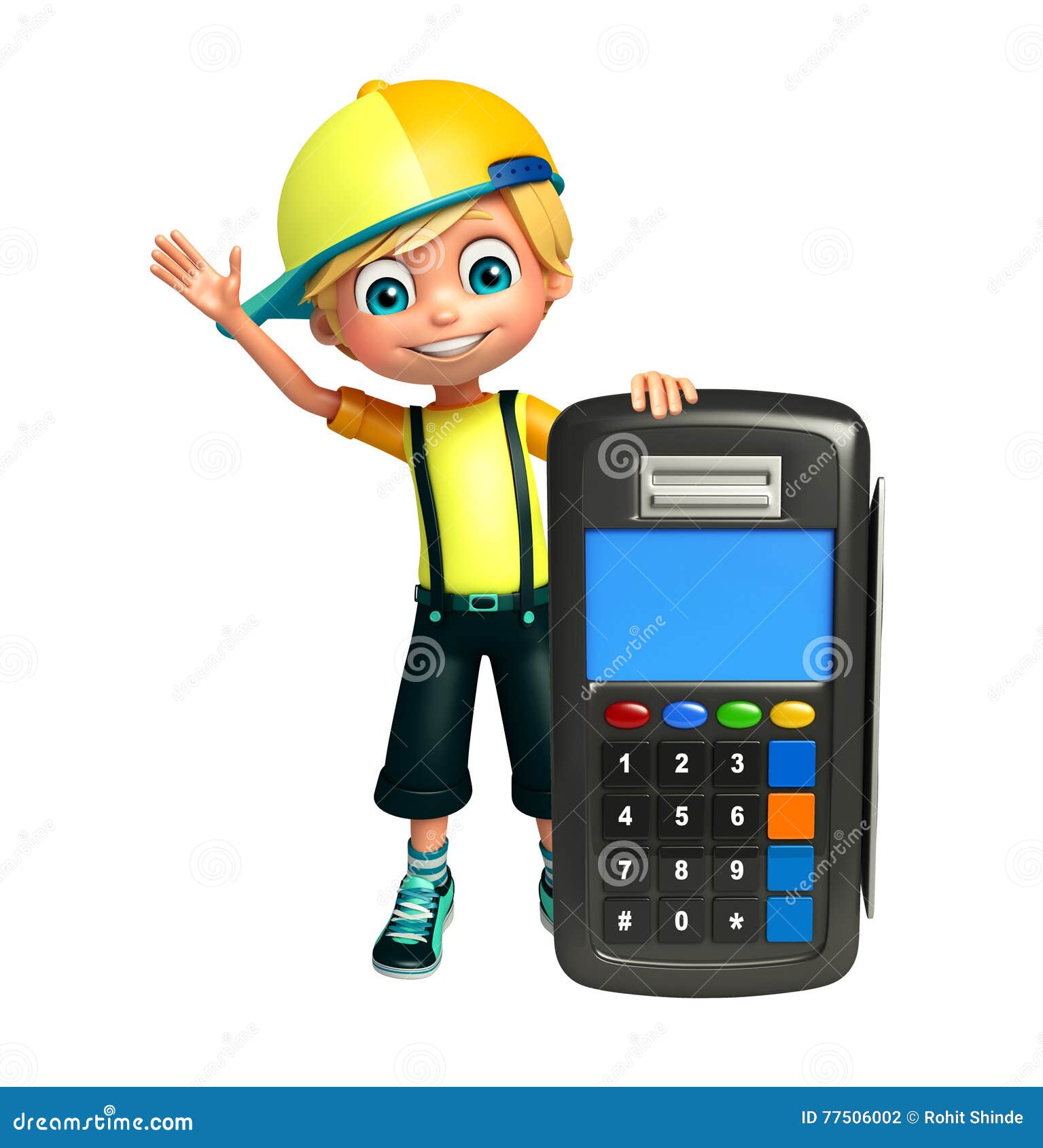 Kid boy with swap machine stock illustration. Illustration of ...