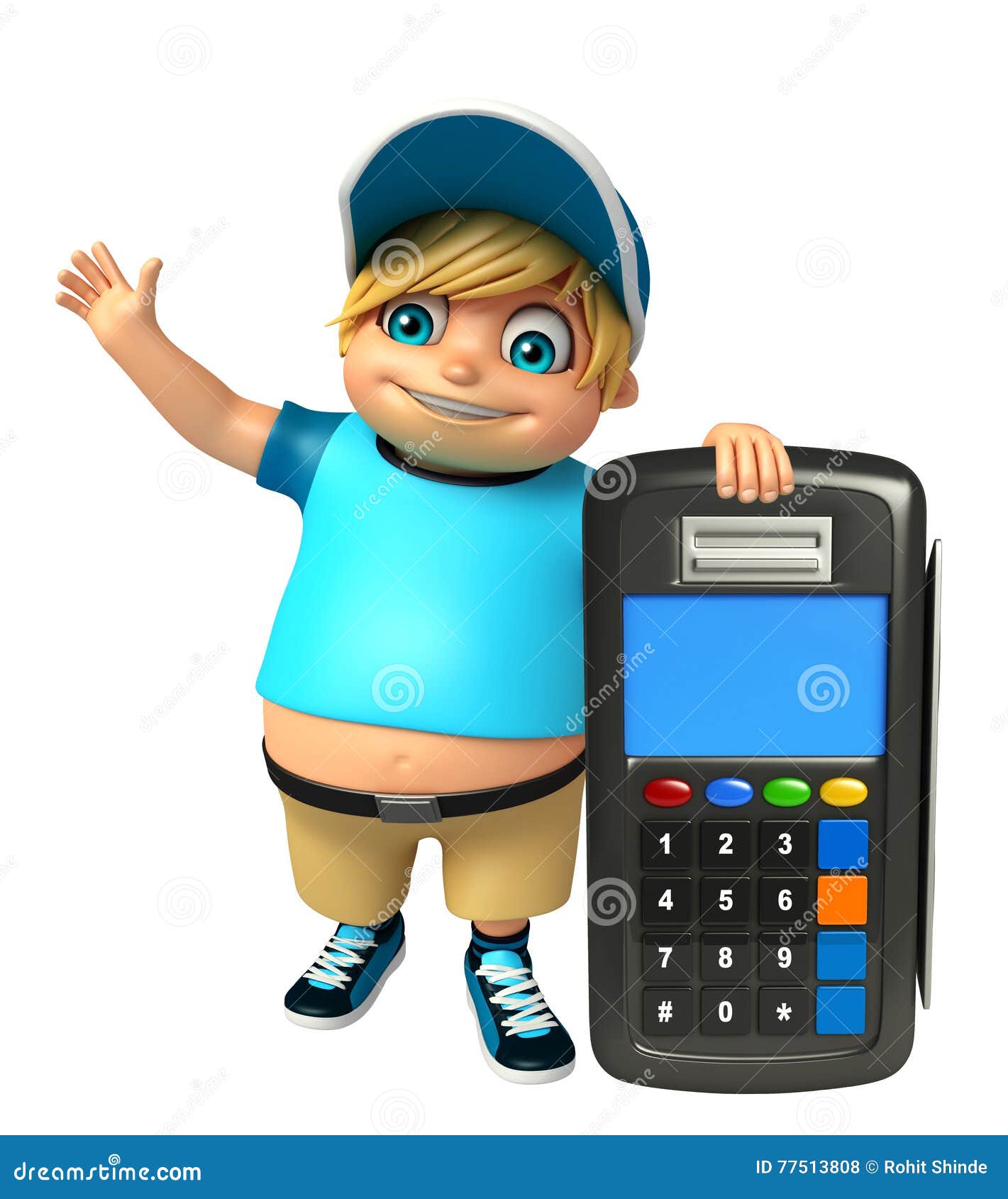 Kid boy with Swap Machine stock illustration. Illustration of happiness ...