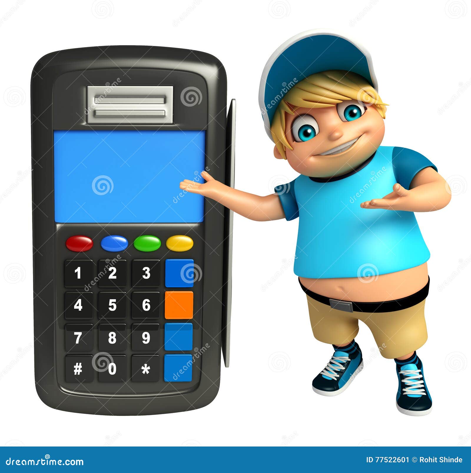 Kid boy with Swap Machine stock illustration. Illustration of smile ...