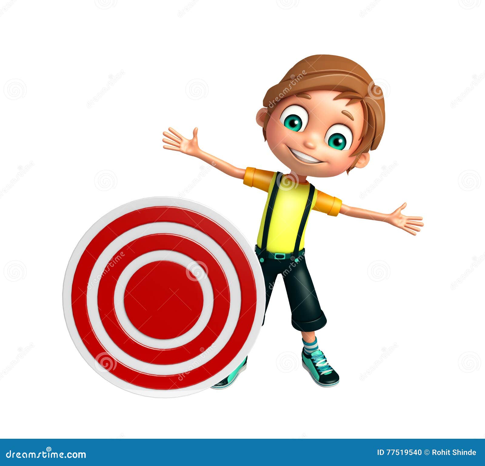 Kid boy with Target sign stock illustration. Illustration of target ...