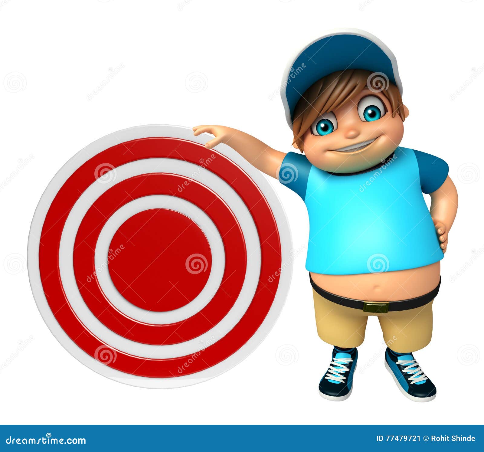 Kid boy with Target sign stock illustration. Illustration of happiness ...