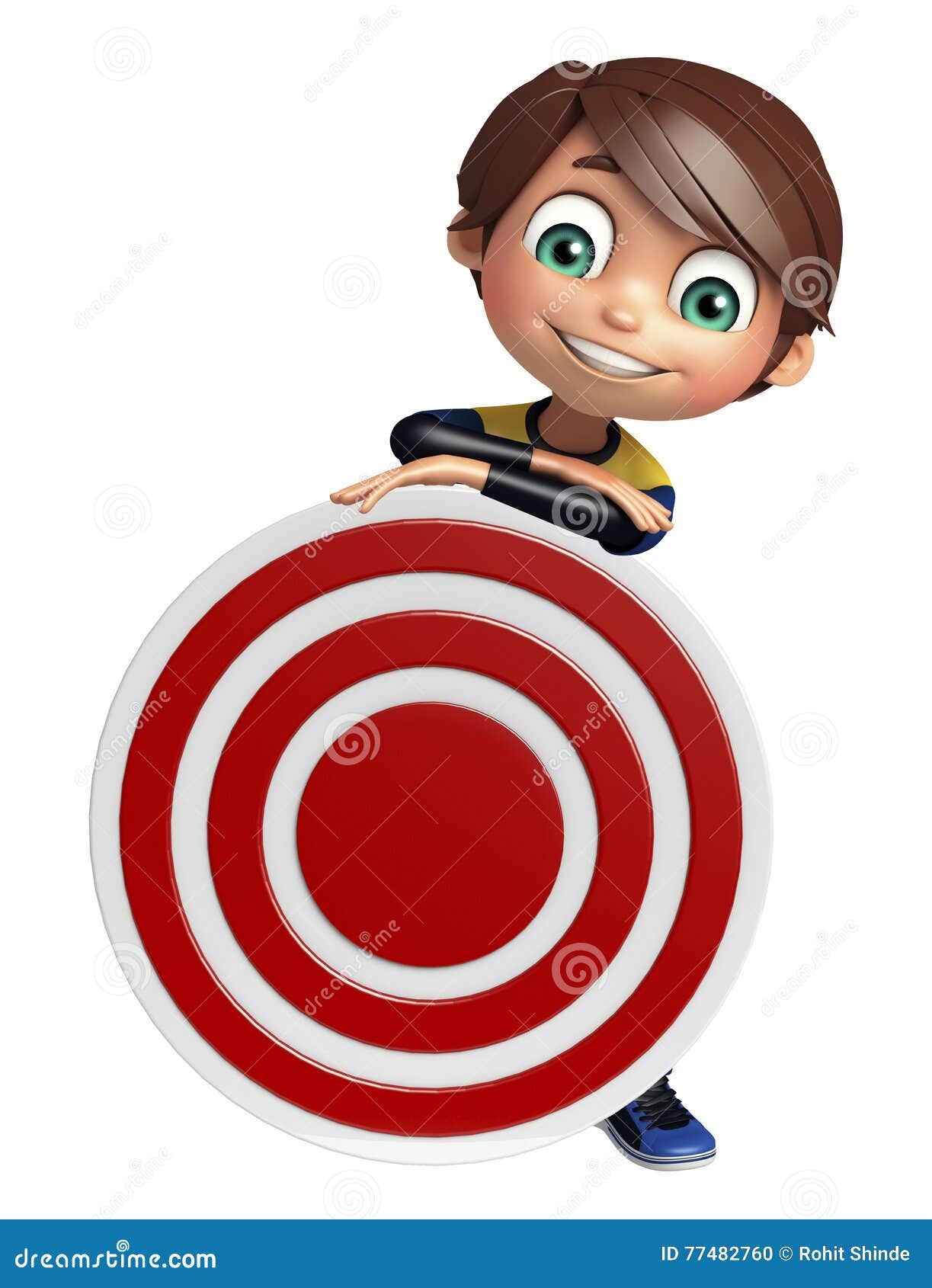 Kid boy with Target sign stock illustration. Illustration of cute ...