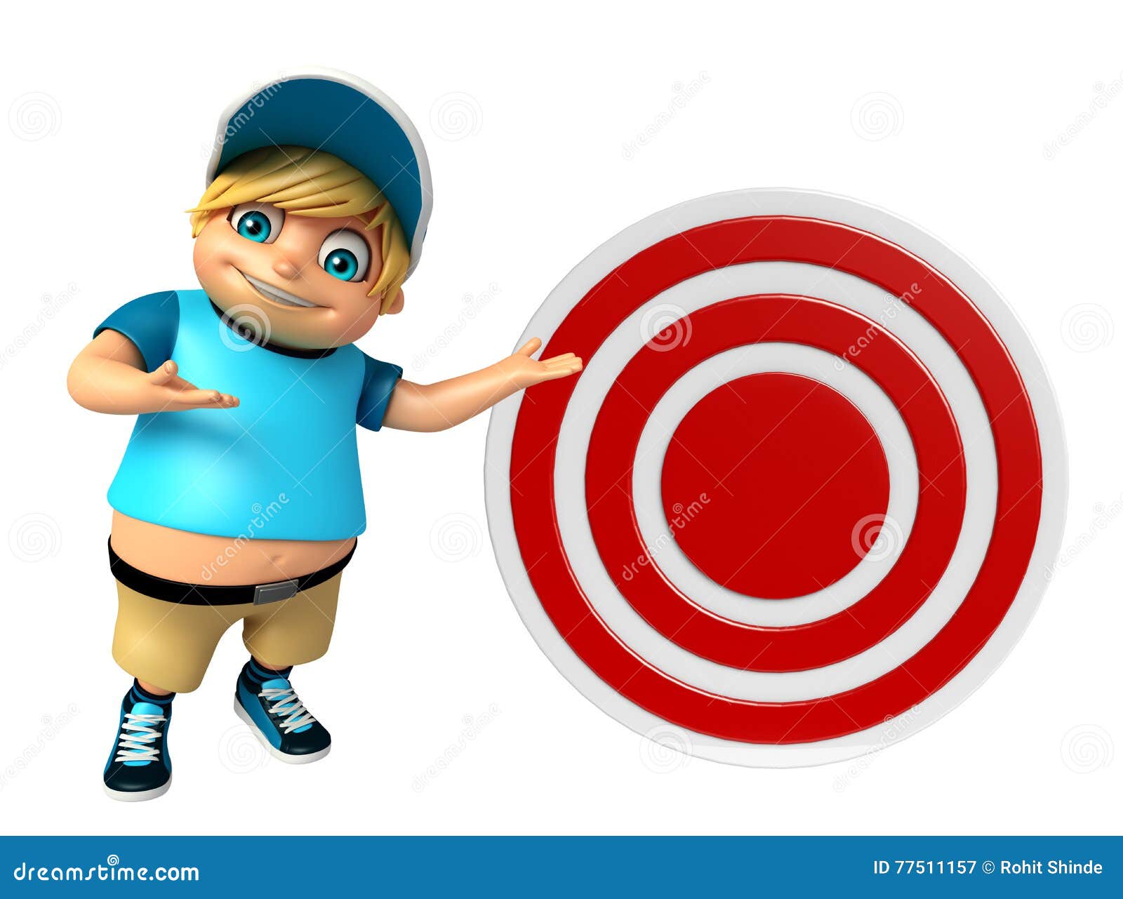 Kid boy with Target sign stock illustration. Illustration of student ...