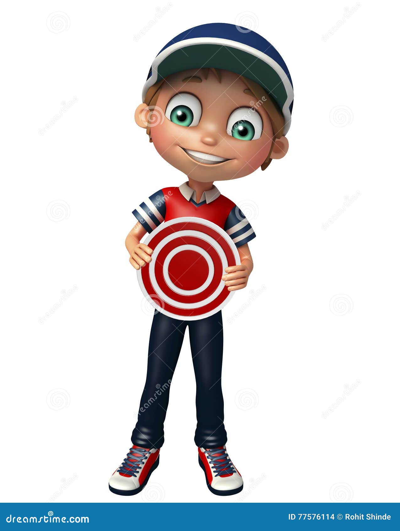 Kid boy with Target sign stock illustration. Illustration of character ...