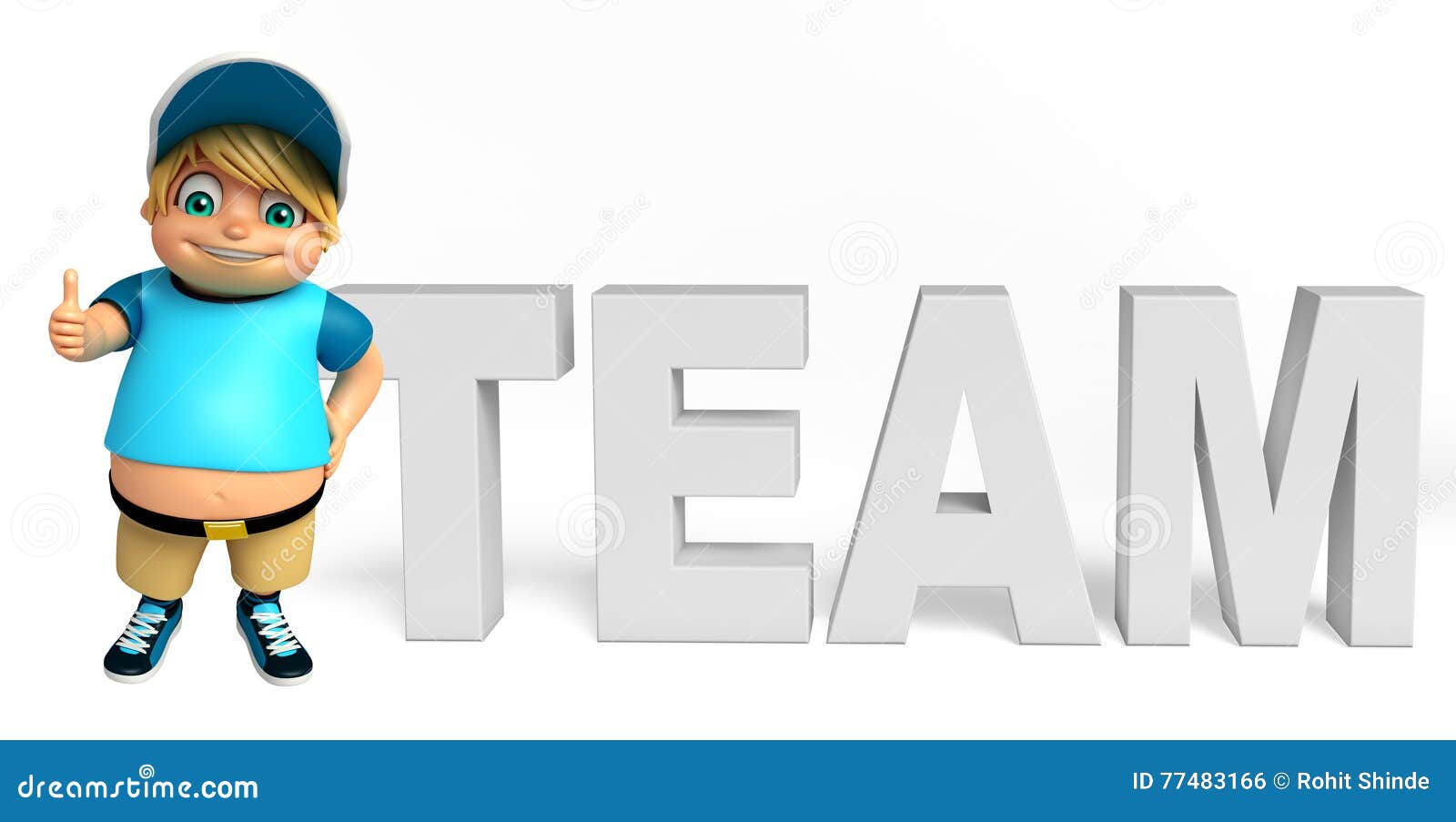 Kid boy with Team sign stock illustration. Illustration of isolated ...