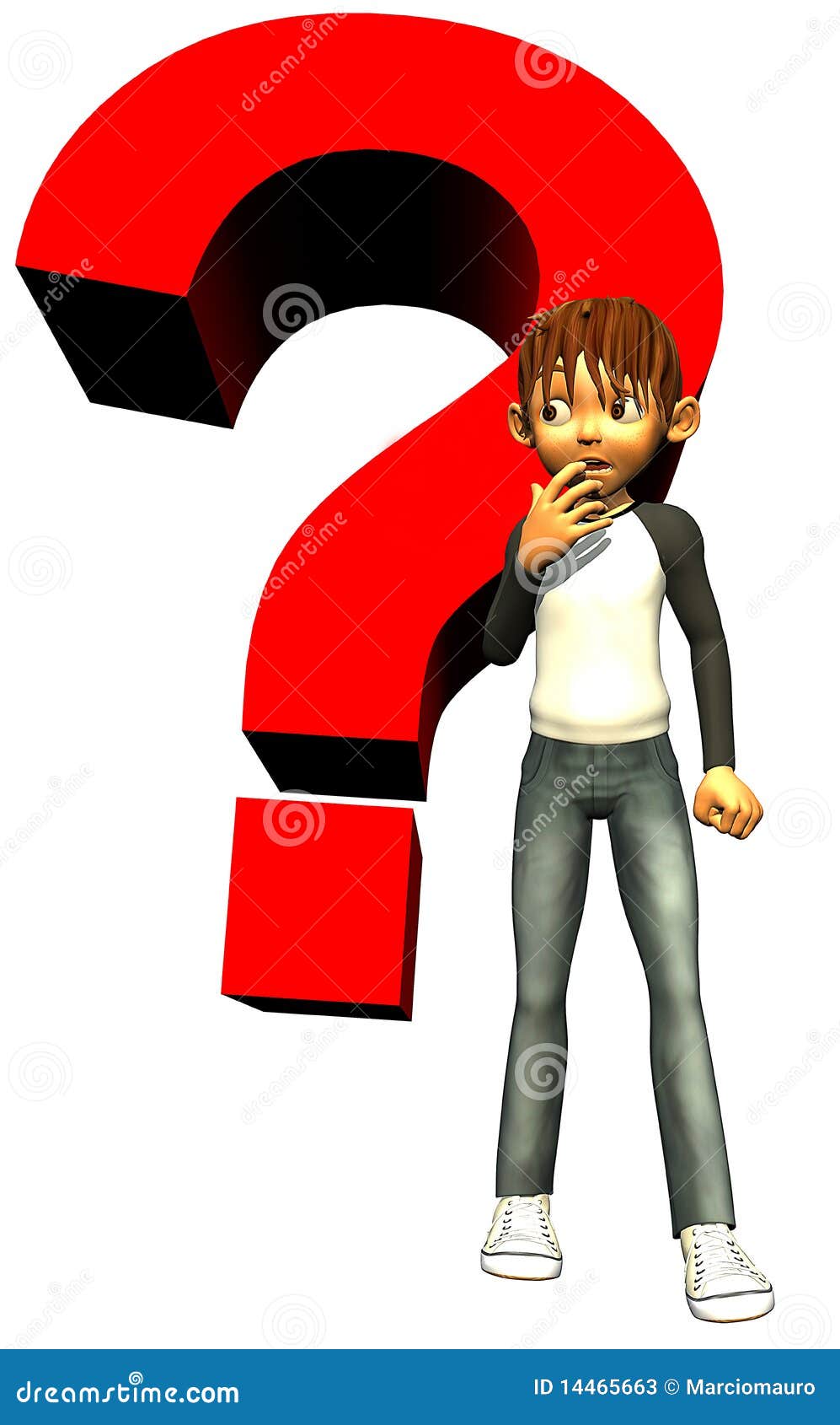Kid Boy Teen Human with a Red Question Mark Stock Illustration ...