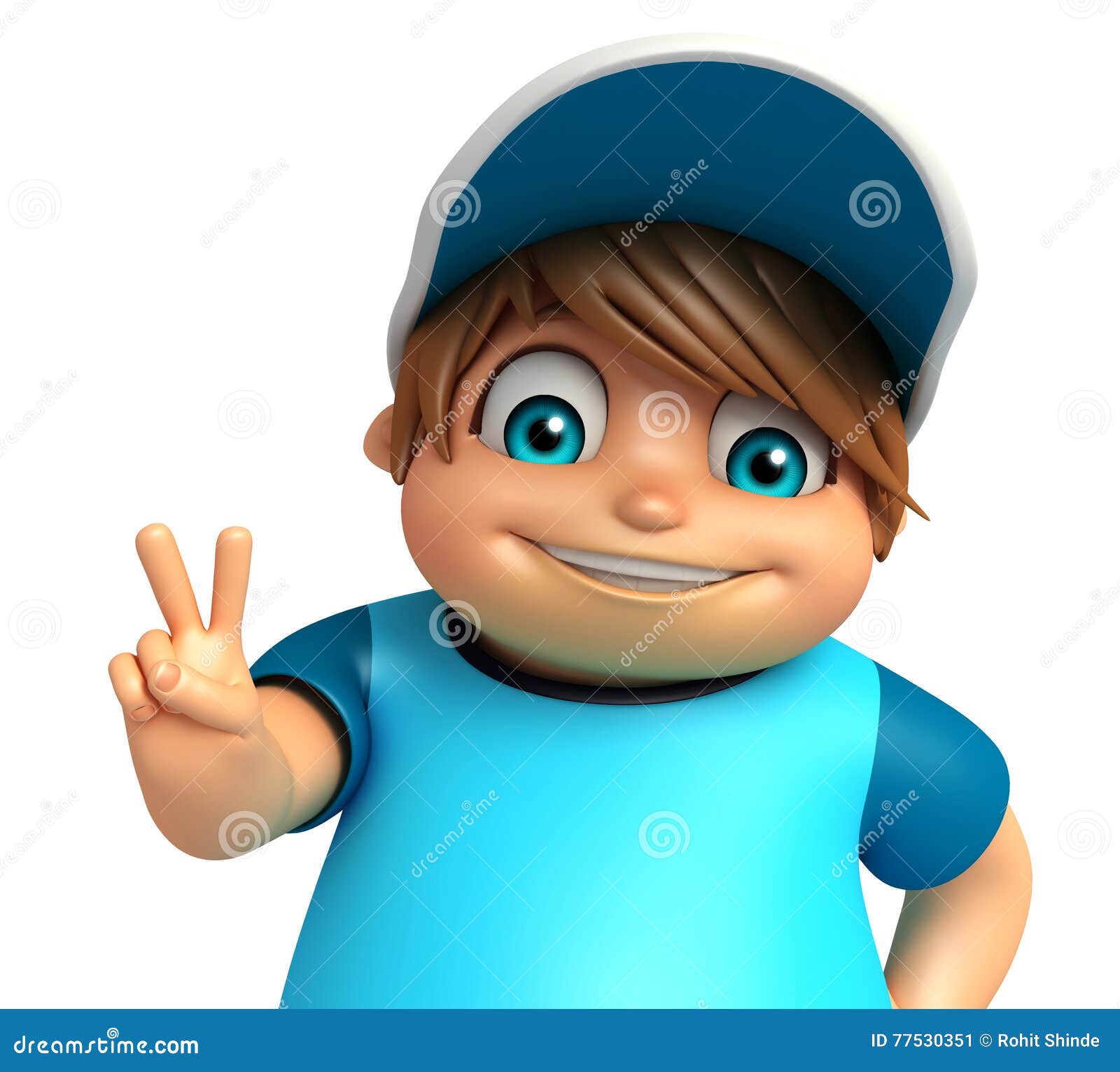 Kid boy with Victory sign stock illustration. Illustration of study ...