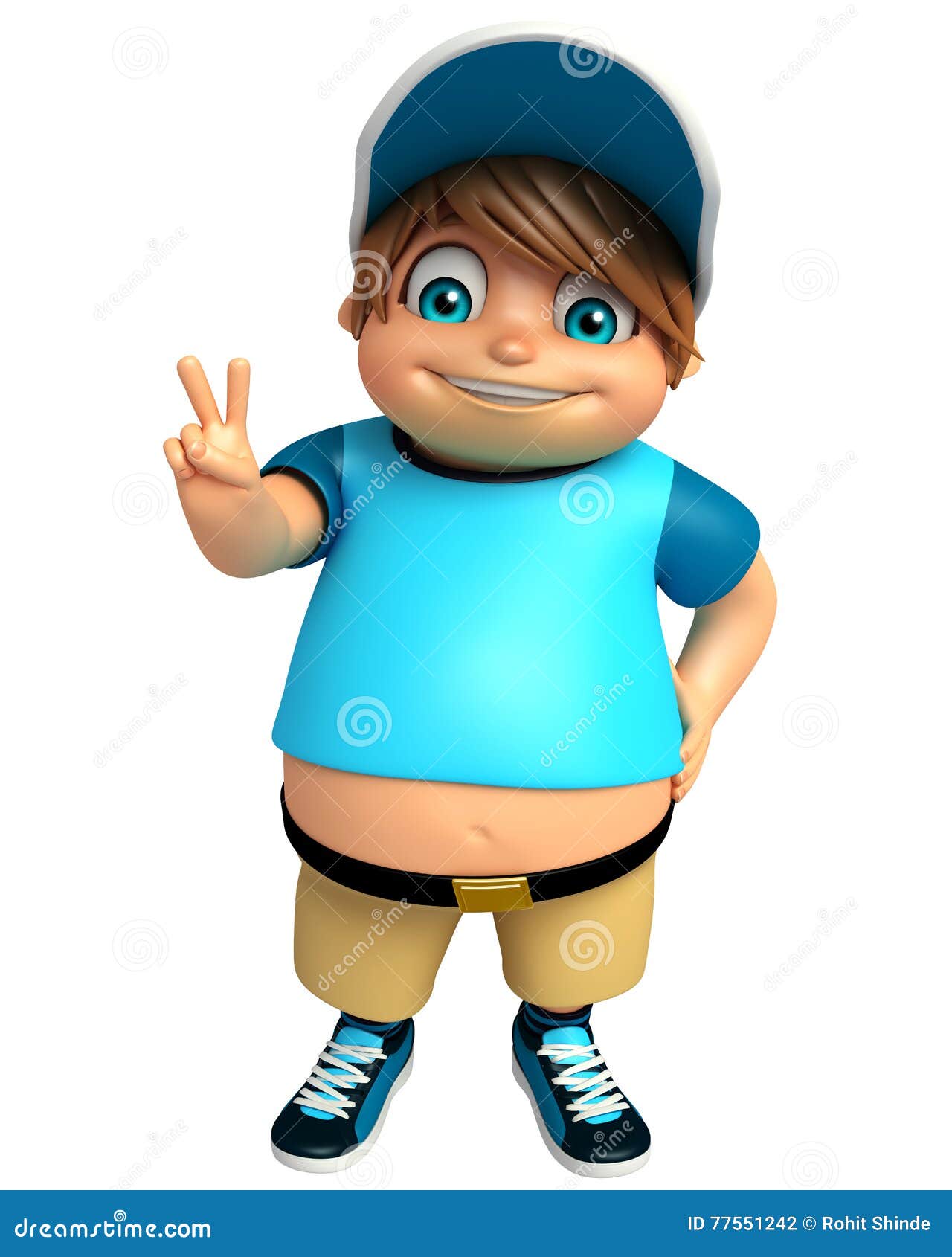 Kid boy with Victory sign stock illustration. Illustration of student ...