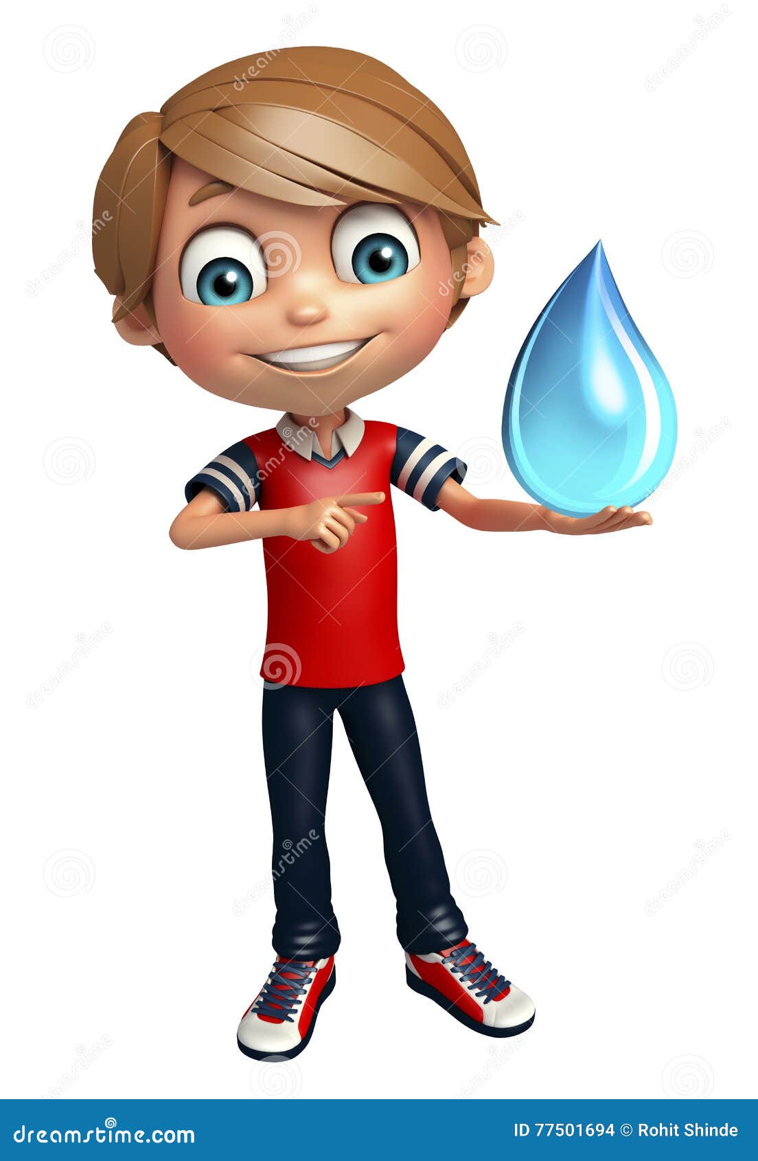 Kid boy with water drop stock illustration. Illustration of book - 77501694