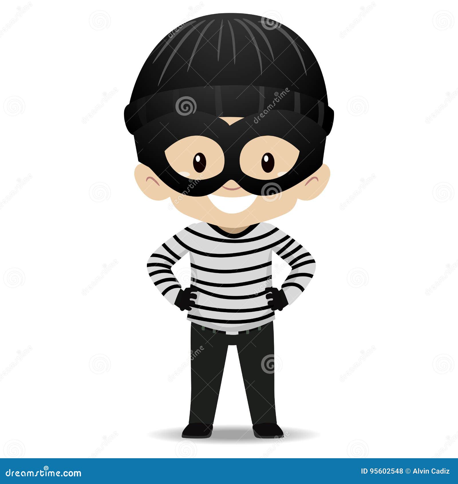 Kid Boy Wearing a Burglar Costume Stock Vector - Illustration of ...