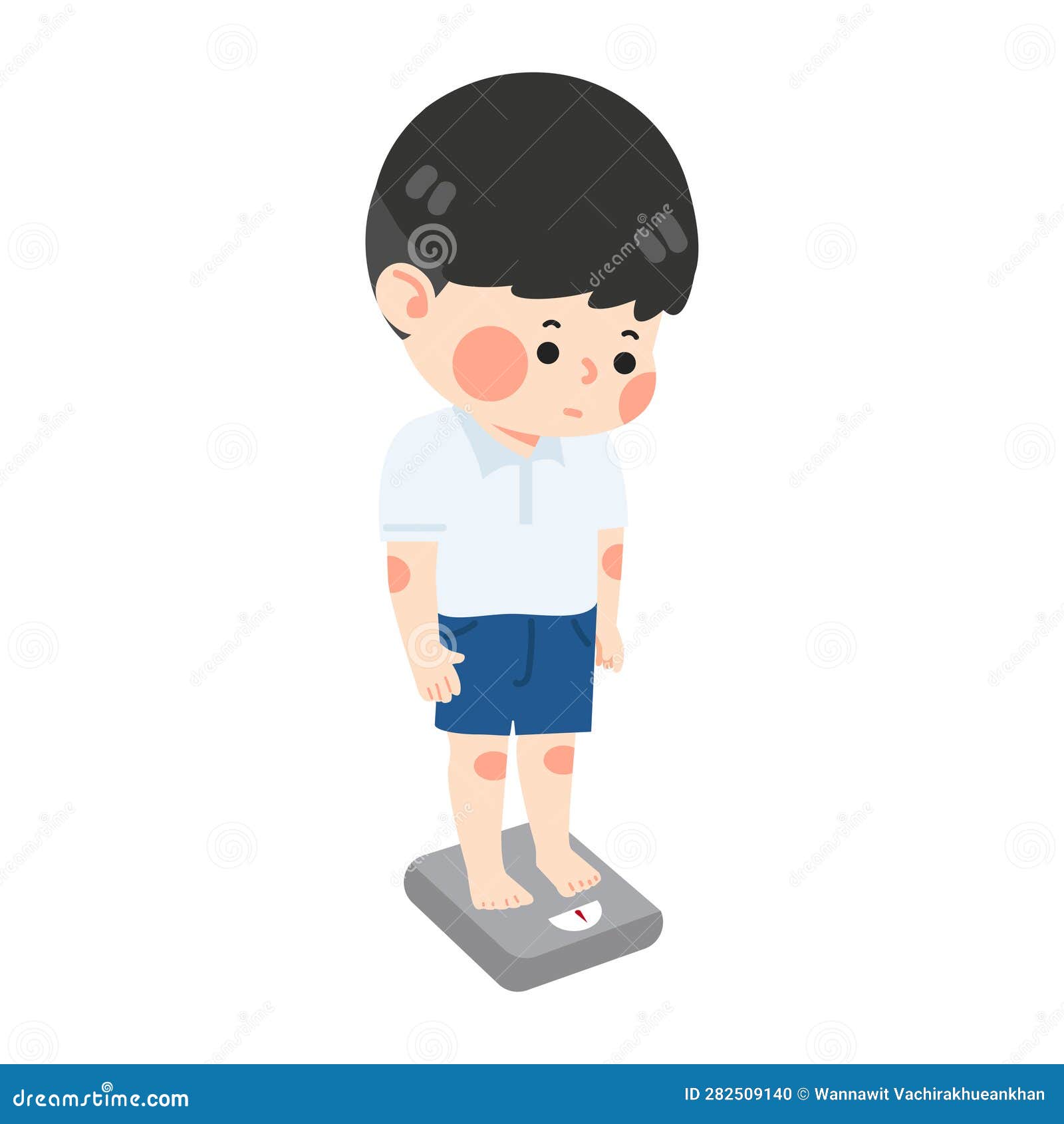 Kid Boy on Weighing Scale Weight Stock Vector - Illustration of person ...